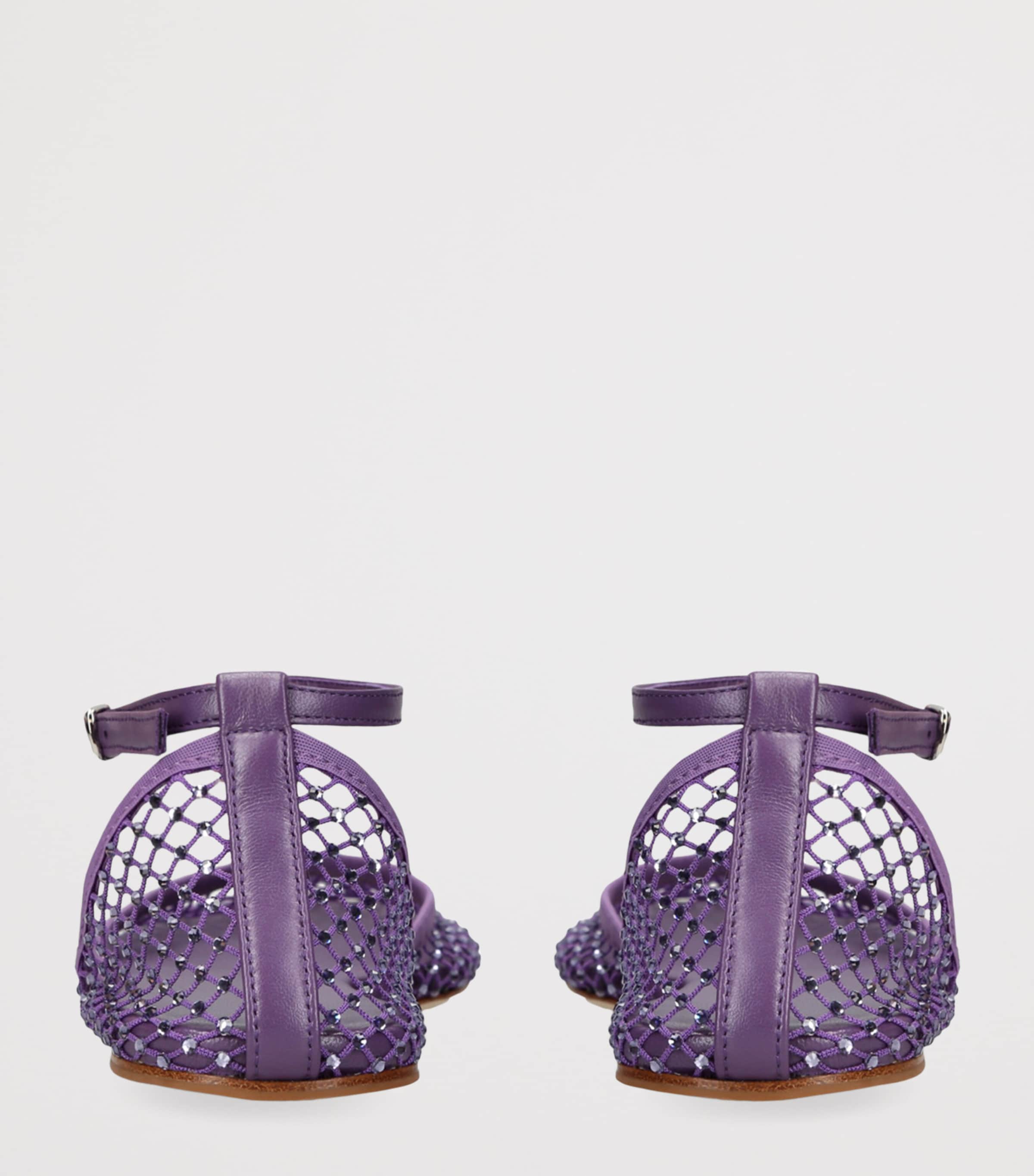 Christopher Esber Purple Mesh Embellished Minette Buckled Ballet Flats ...