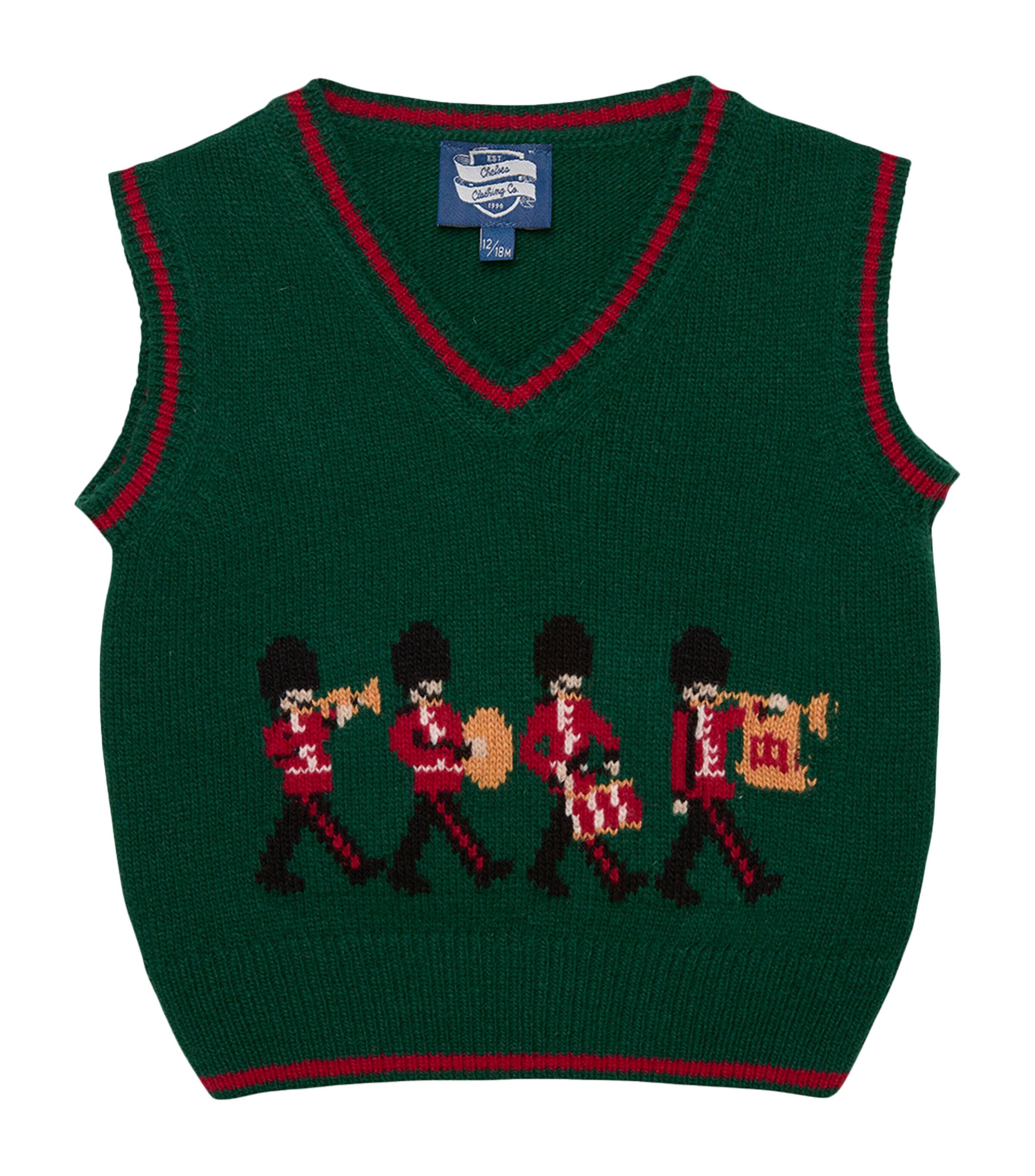 Trotters Green Wool-Blend Guardsman Band Sweater Vest (2-5 Years ...
