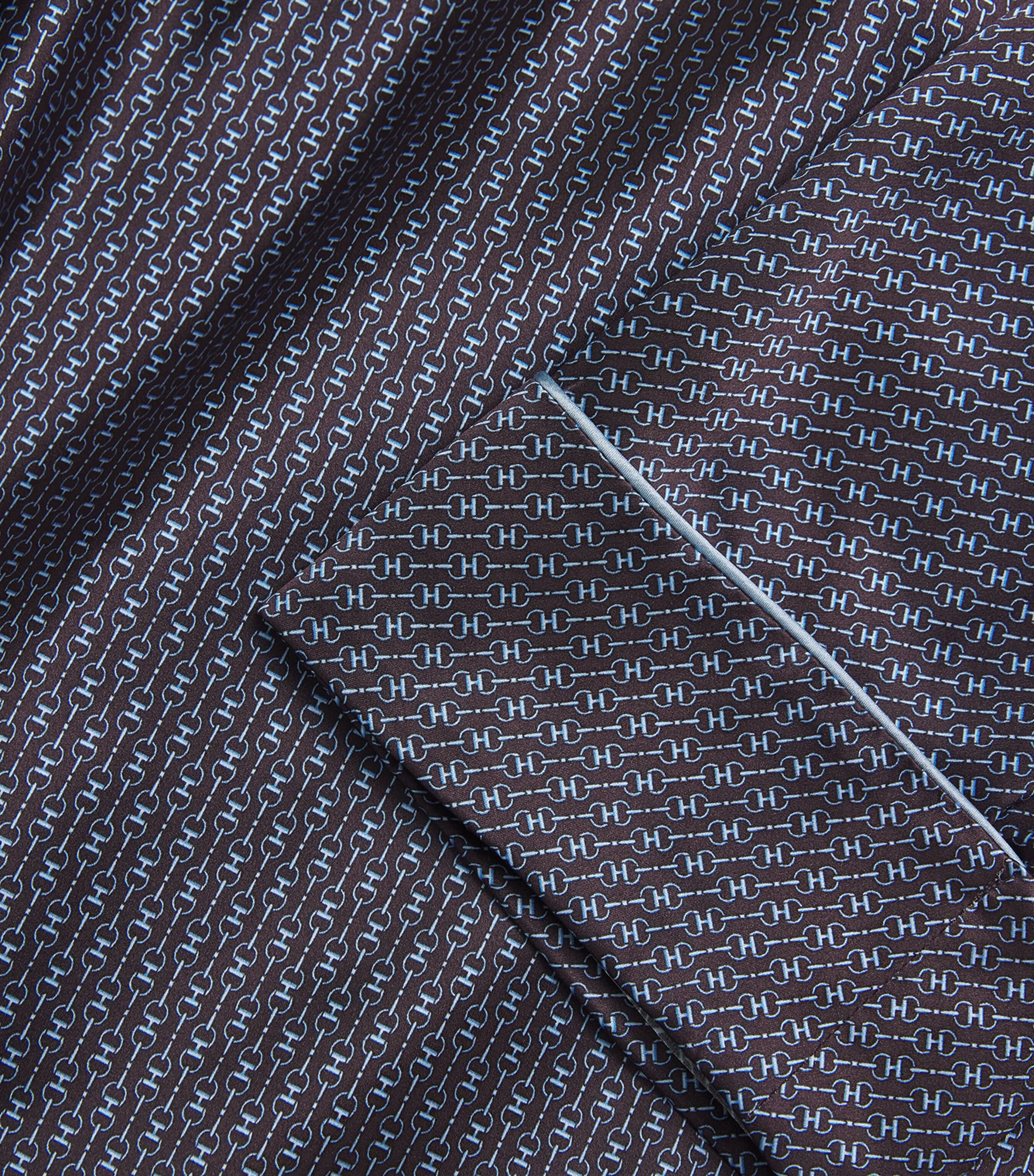 Harrods Burgundy Silk Snaffle Print Night Robe | Harrods AU