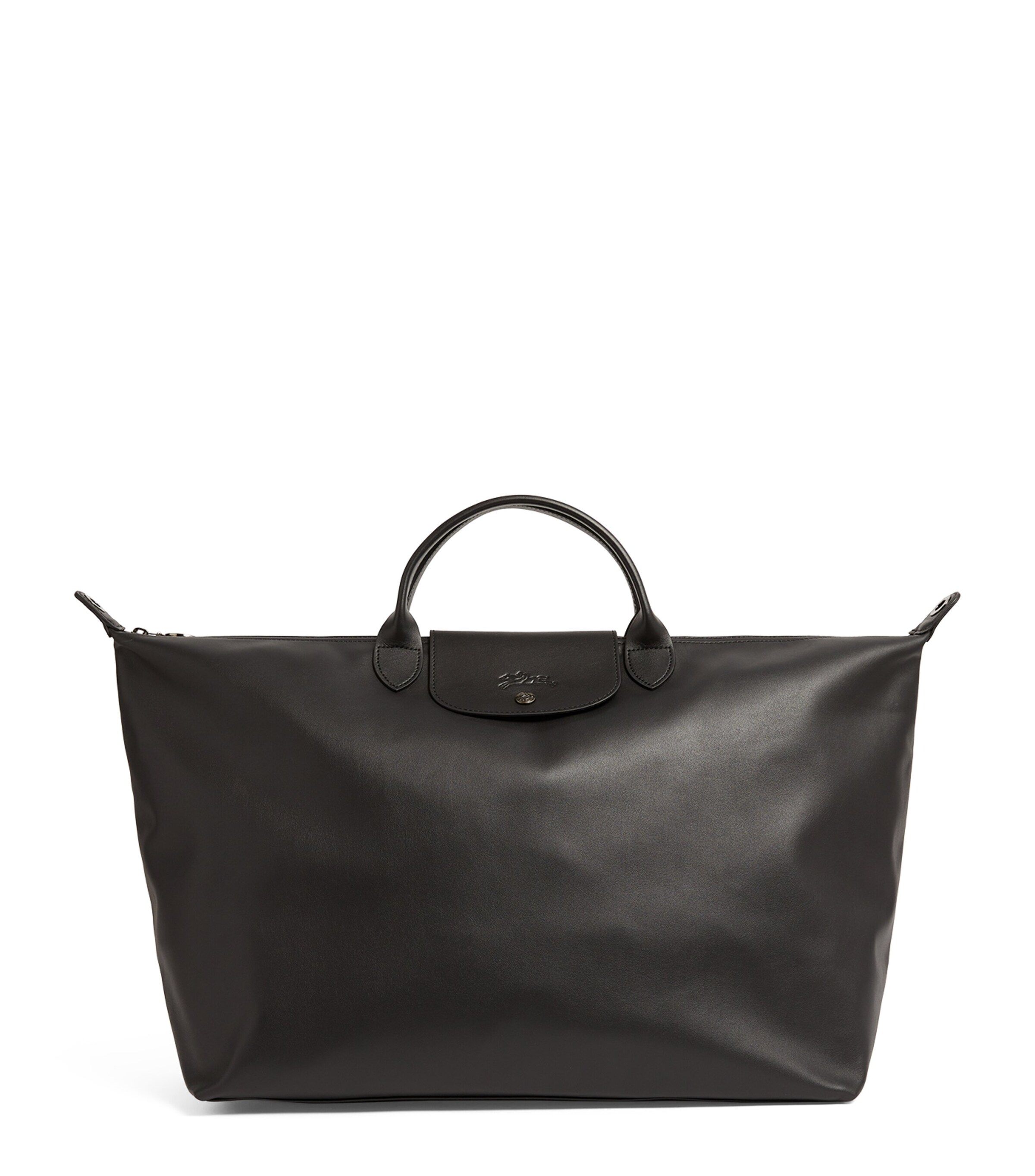 Longchamp Black Large Leather Le Pliage Xtra Travel Bag | Harrods UK