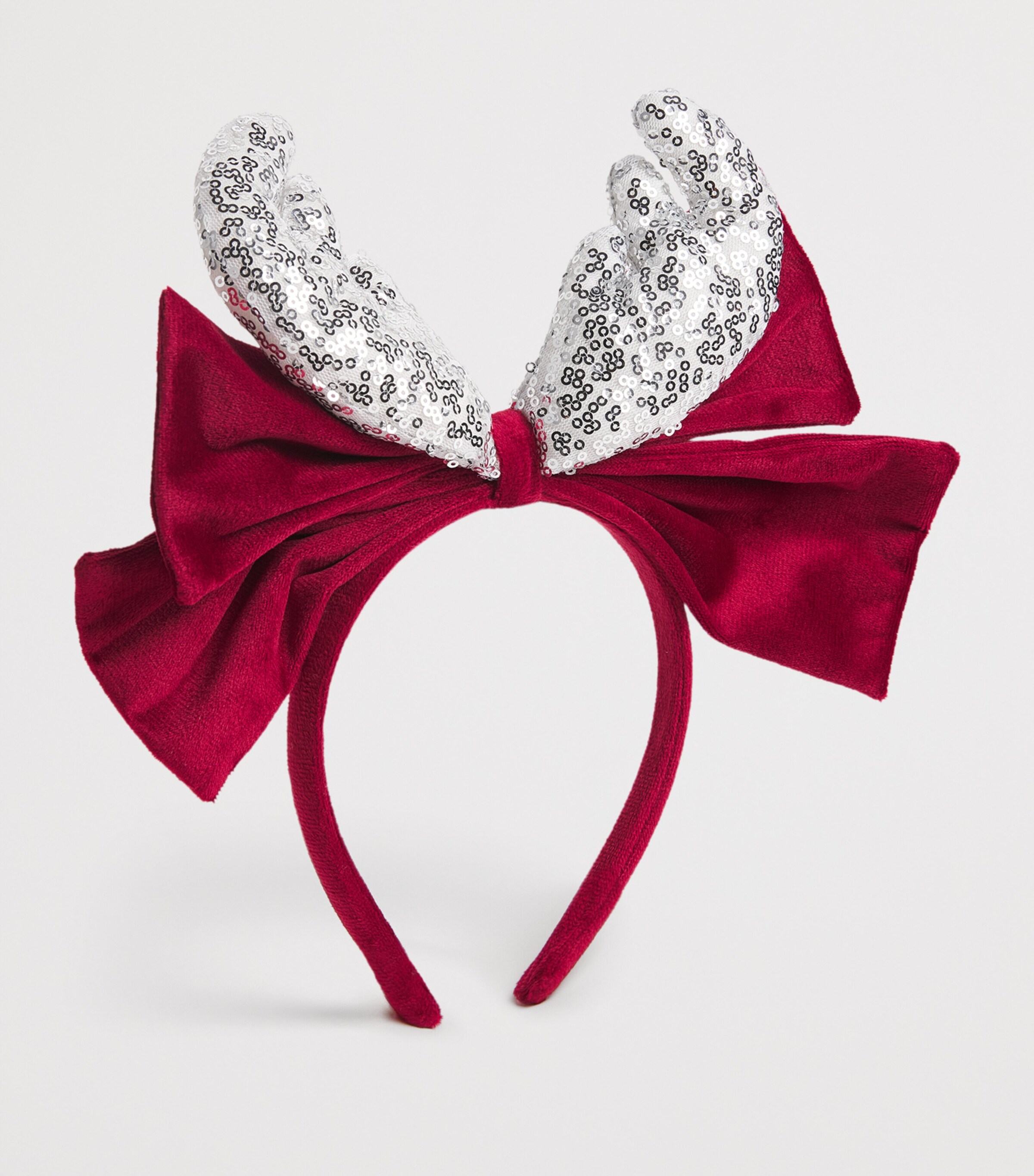 Meri Meri Red Velvet Bow Antler Headband | Harrods US