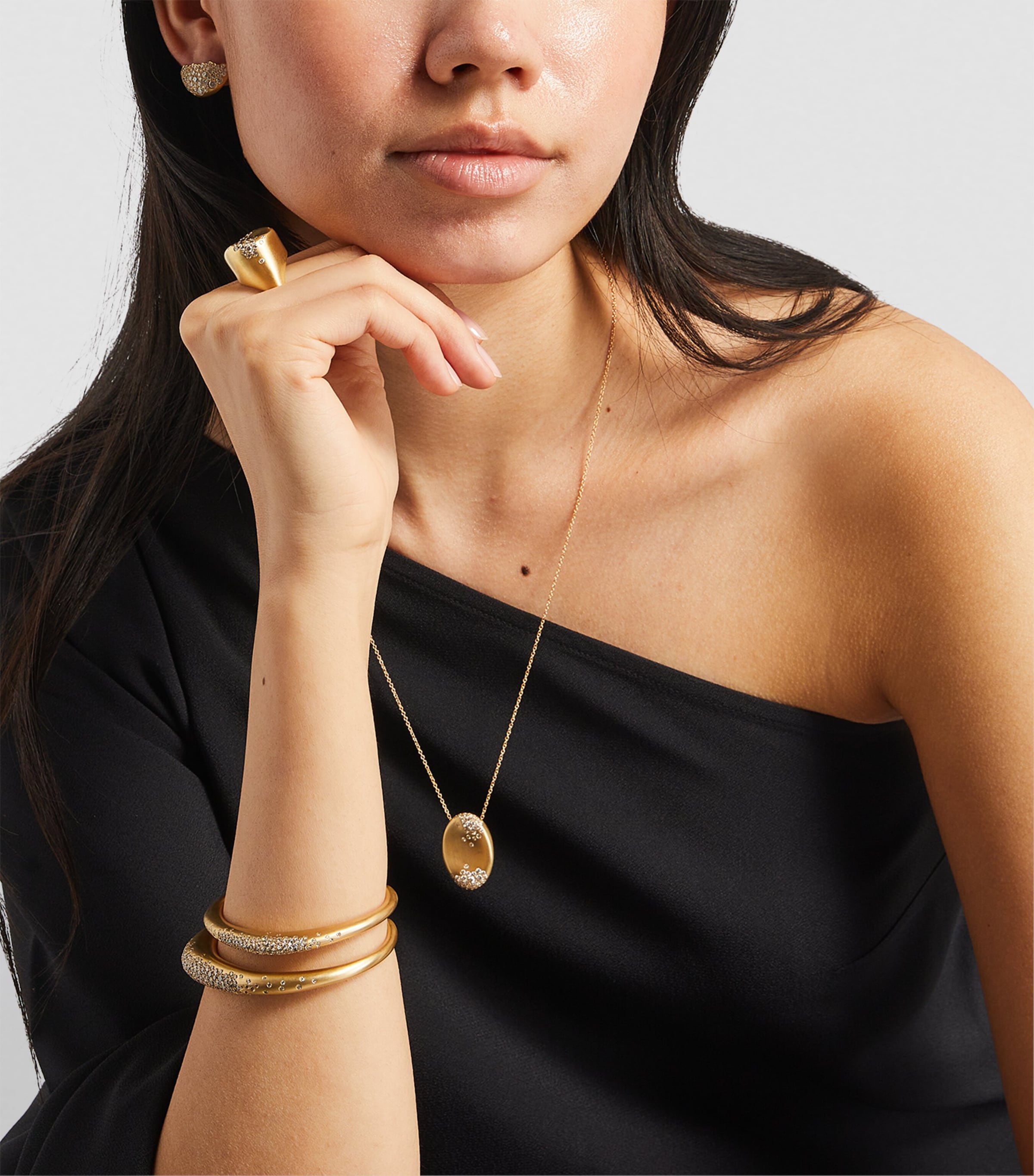 Nada Ghazal Yellow Gold and Champagne Diamond My Muse Storm Ring ...