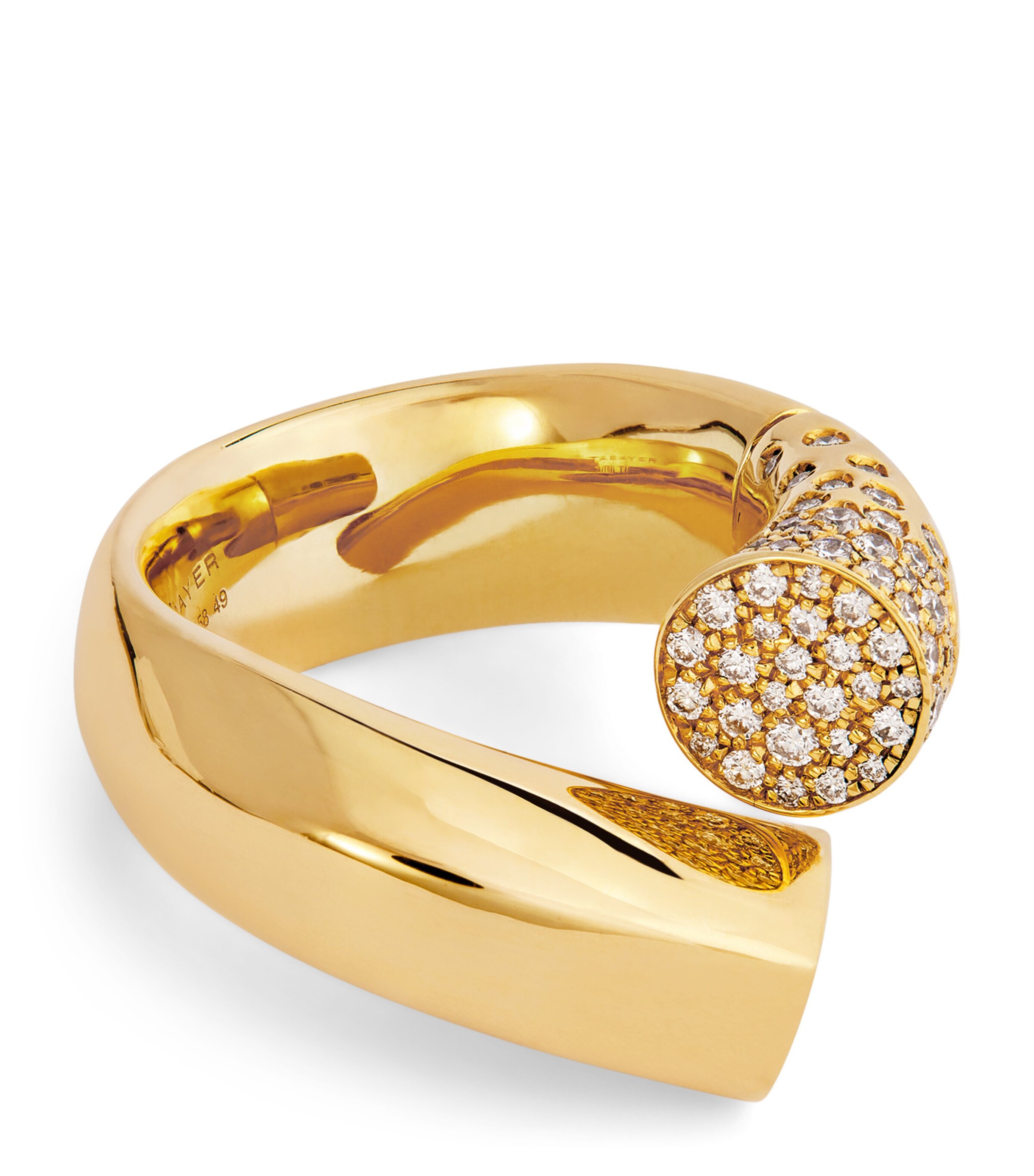 Tabayer Yellow Gold and Pavé Diamond Oera Ring | Harrods US