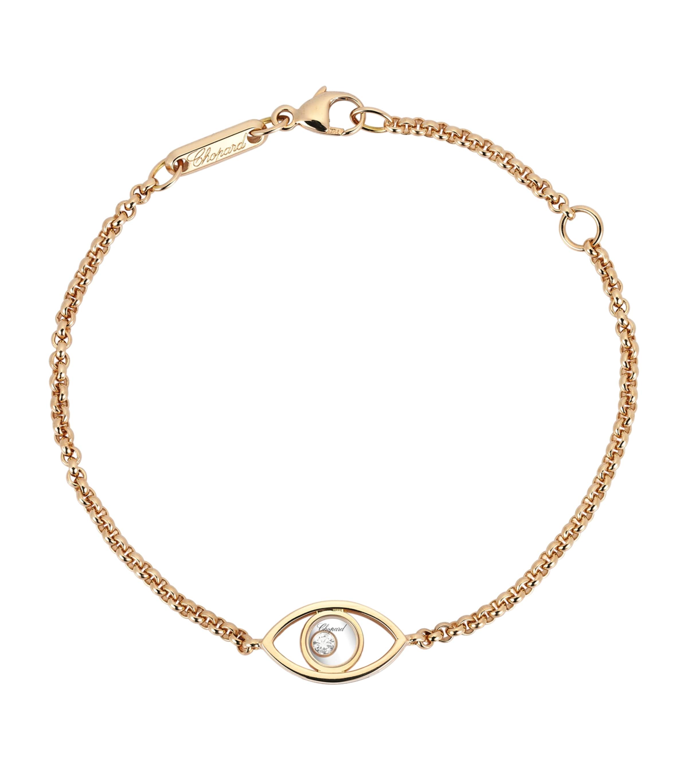 Chopard Rose Gold and Diamond Happy Diamonds Good Luck Charms Bracelet ...