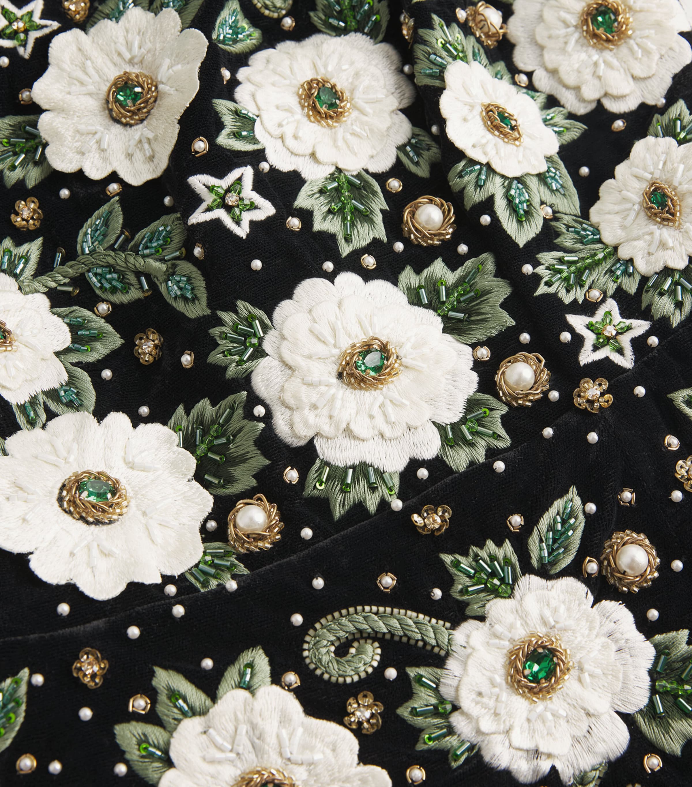 Alice+Olivia Black Embellished Lindsey Mini Dress | Harrods UK