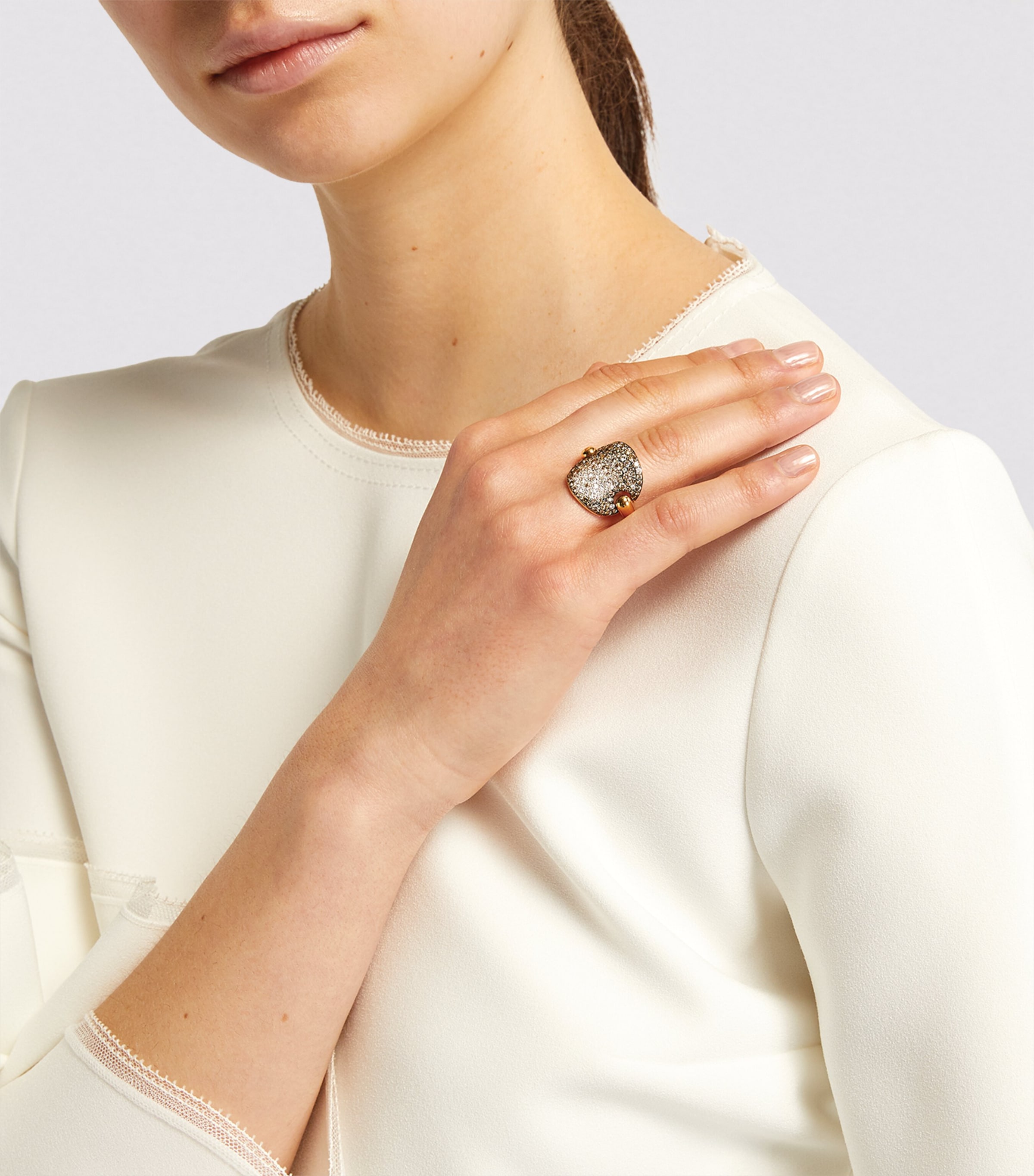 Pomellato Rose Gold Rose Gold and Diamond Sabbia Ring | Harrods UK