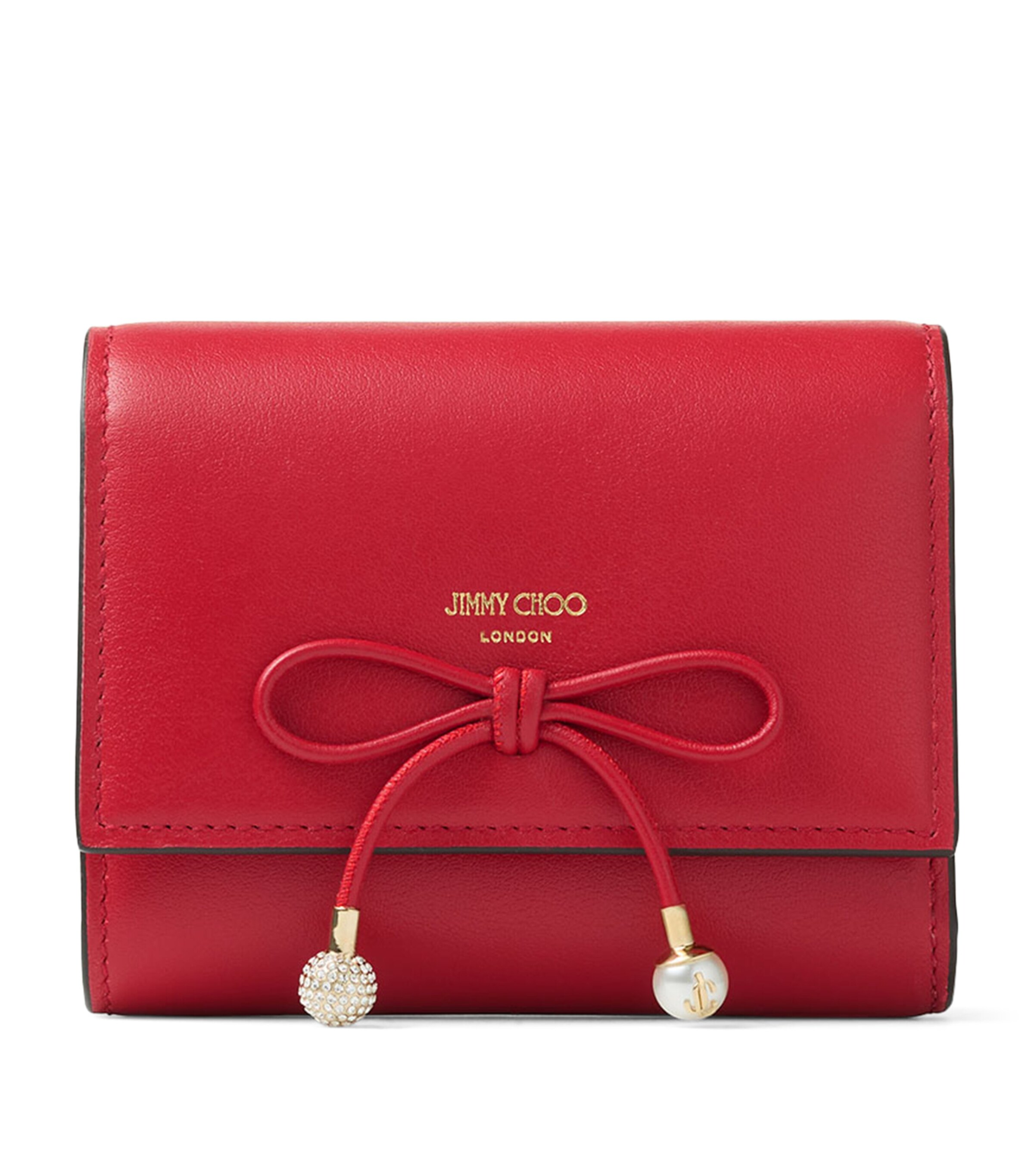 Jimmy Choo Red Leather Marinda Wallet | Harrods UK