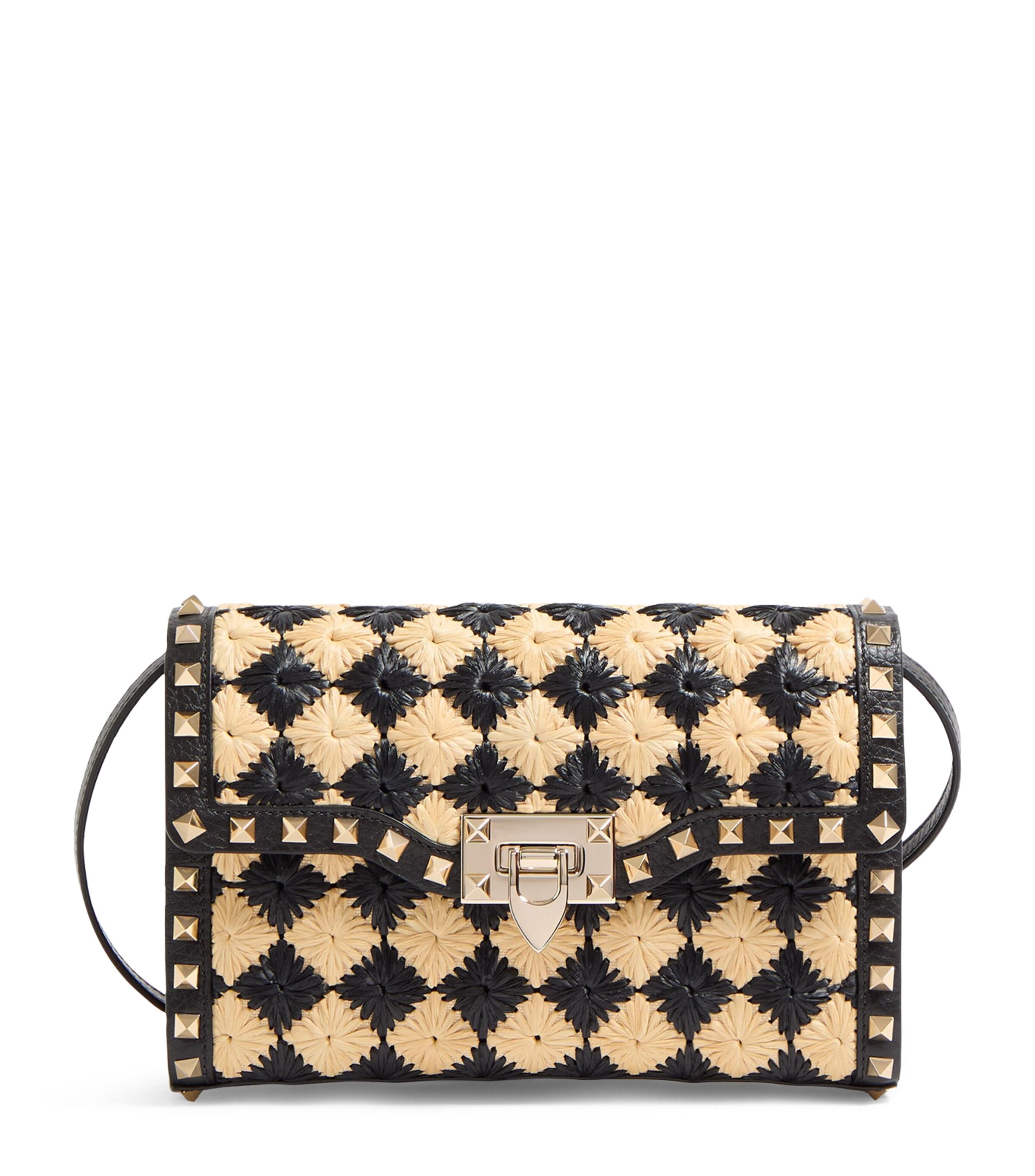 Valentino Garavani Beige Leather Rockstud Wispy Shoulder Bag | Harrods UK