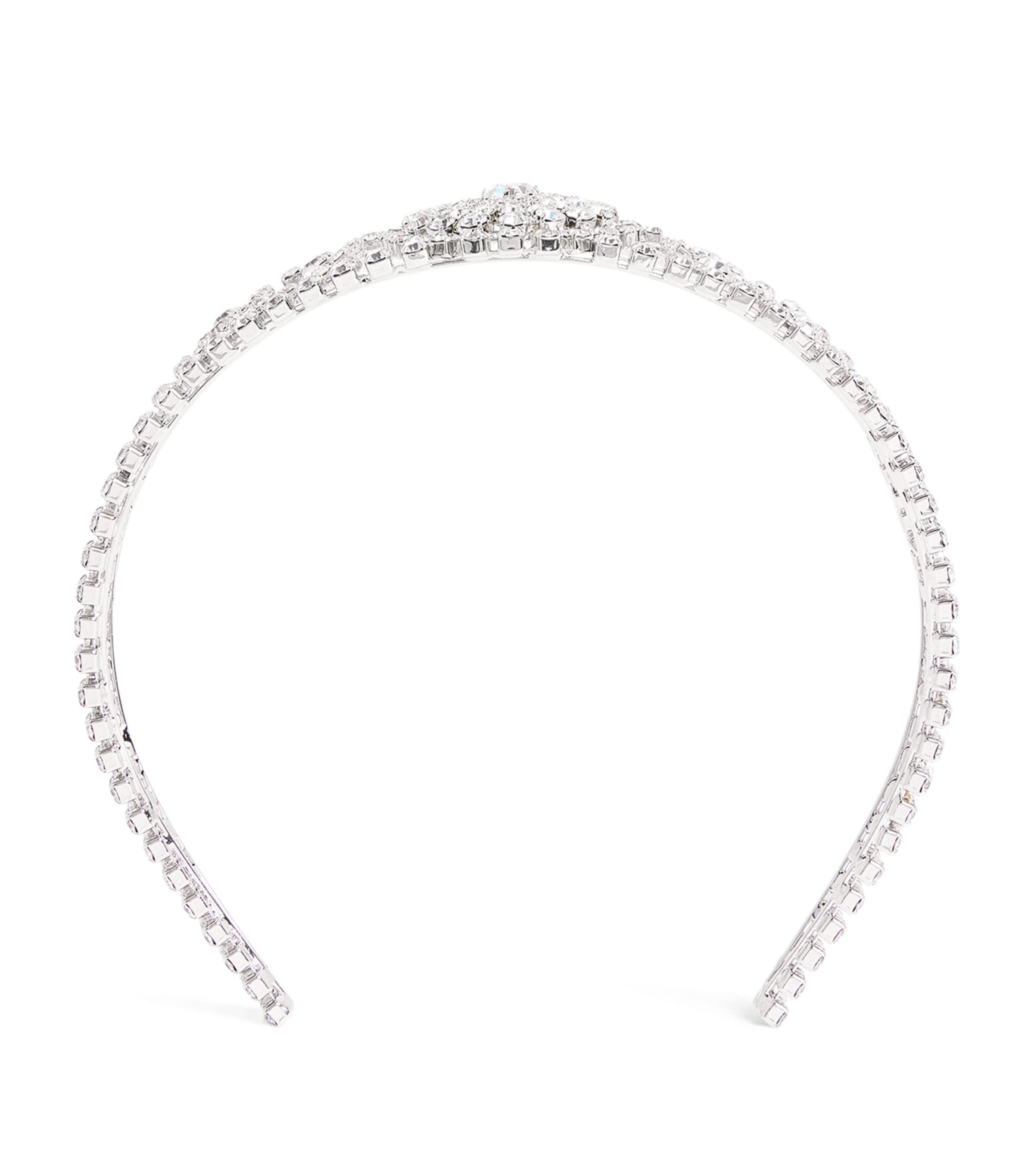 Jennifer Behr Silver Crystal ClaraBow Headband | Harrods AU