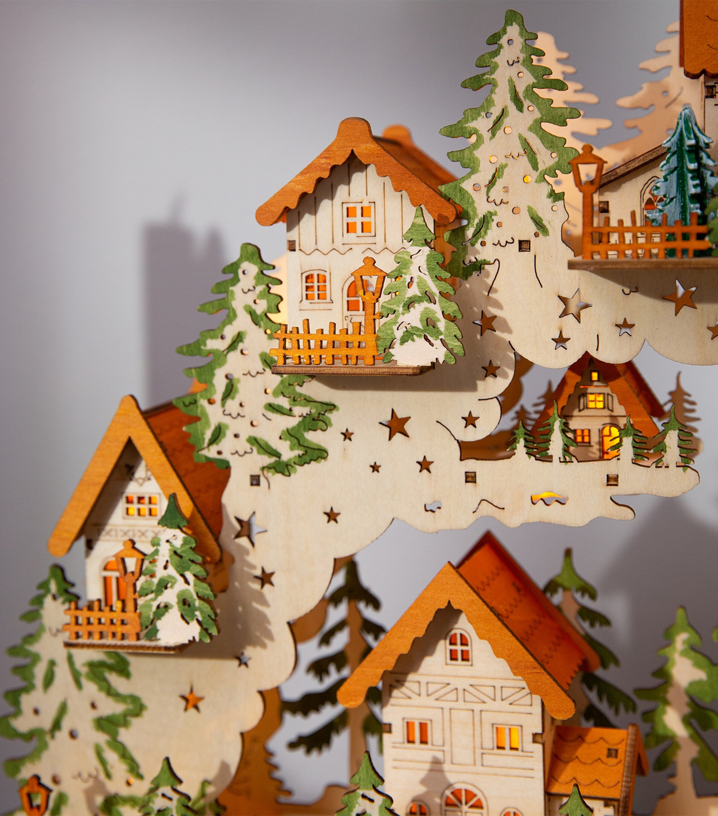 BALSAM HILL Lit Wooden Animated Swiss Alps Scene | Harrods US
