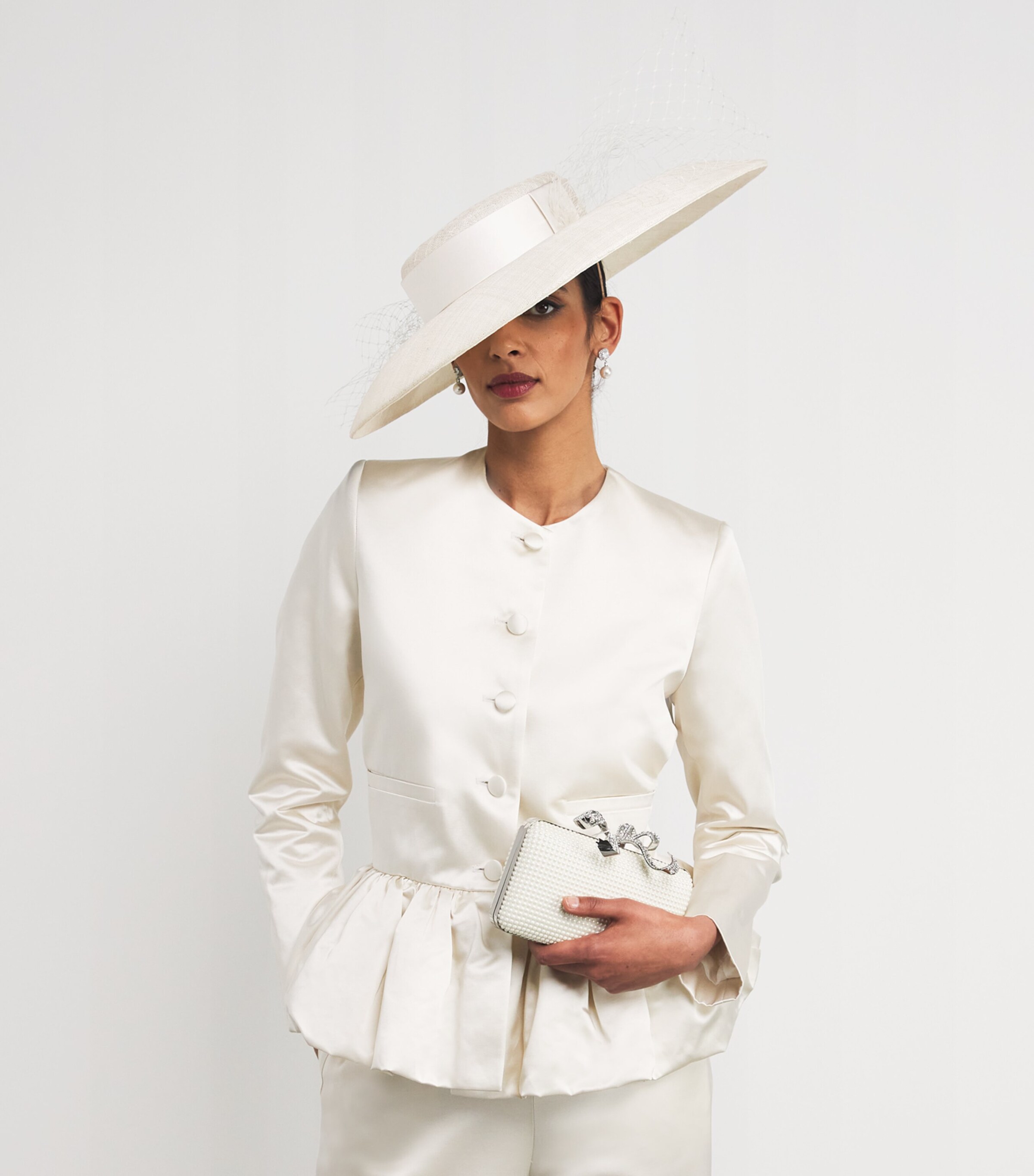 EMILY-LONDON White Deconstructed-Veil Hat | Harrods UK