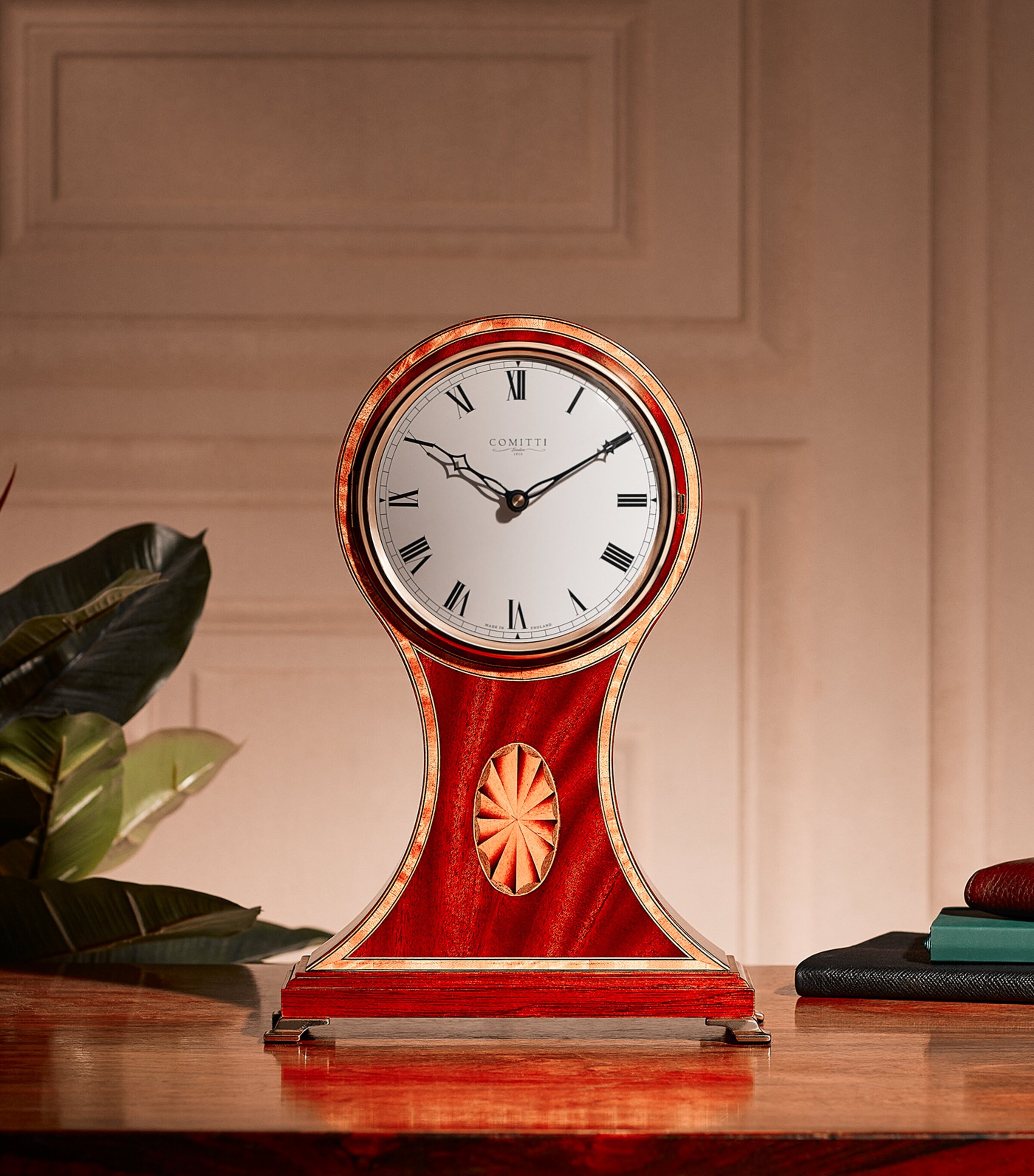 Comitti Mahogany Regency Balloon Mantle Clock | Harrods UK