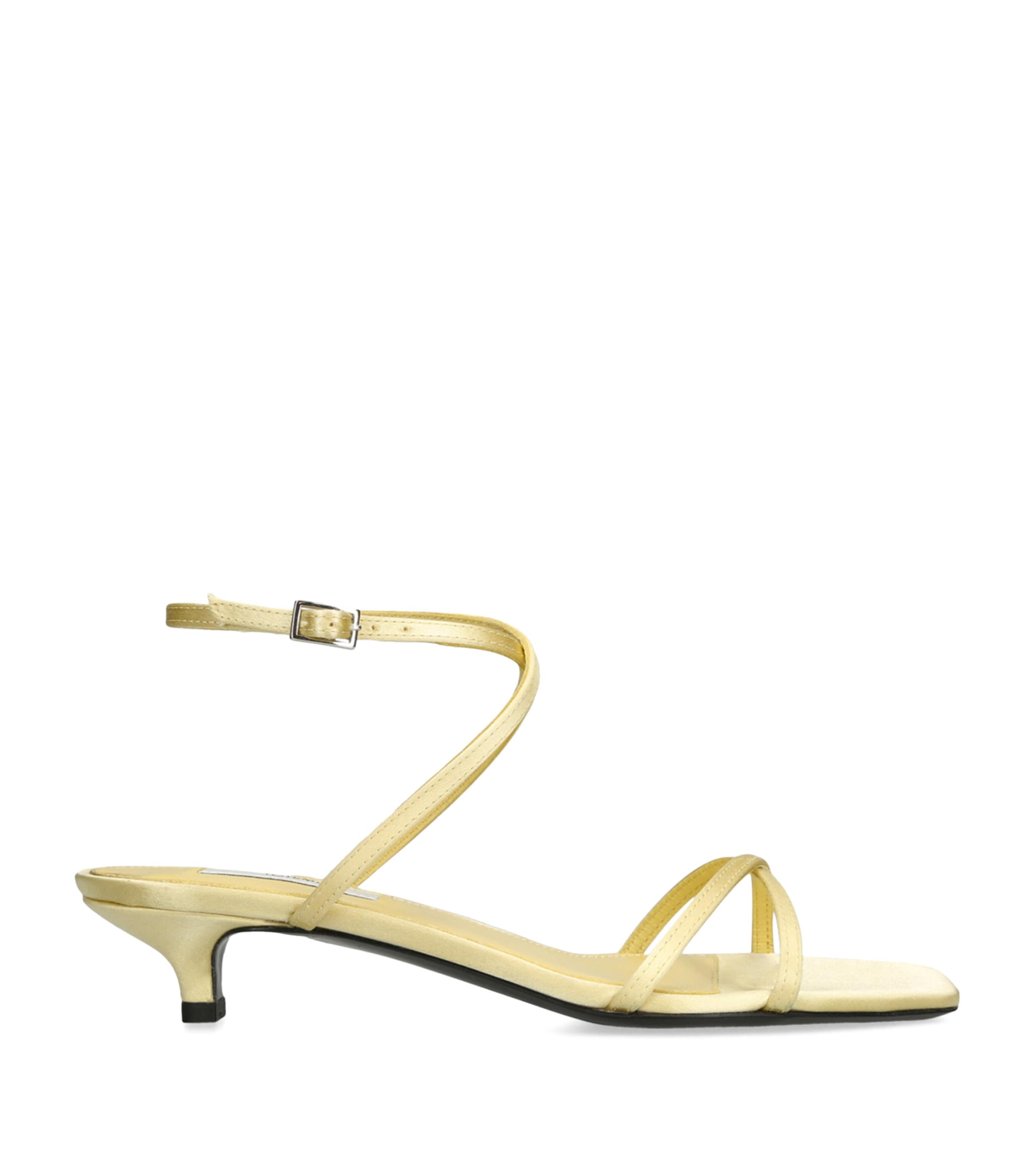 Toteme Yellow Satin Crossover Heeled Sandals 35 | Harrods US