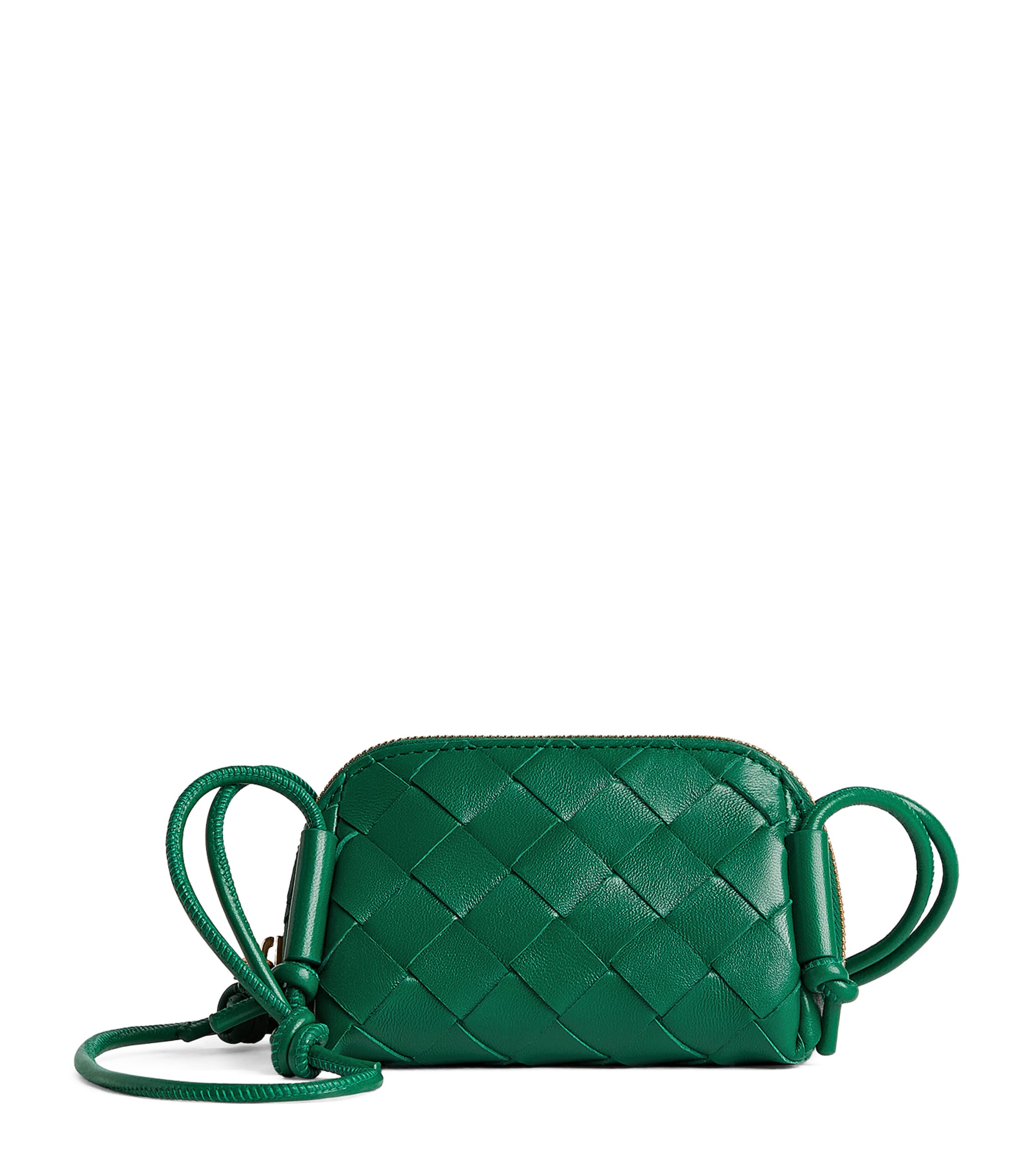 Bottega Veneta Green Candy Leather Concert Pouch | Harrods US