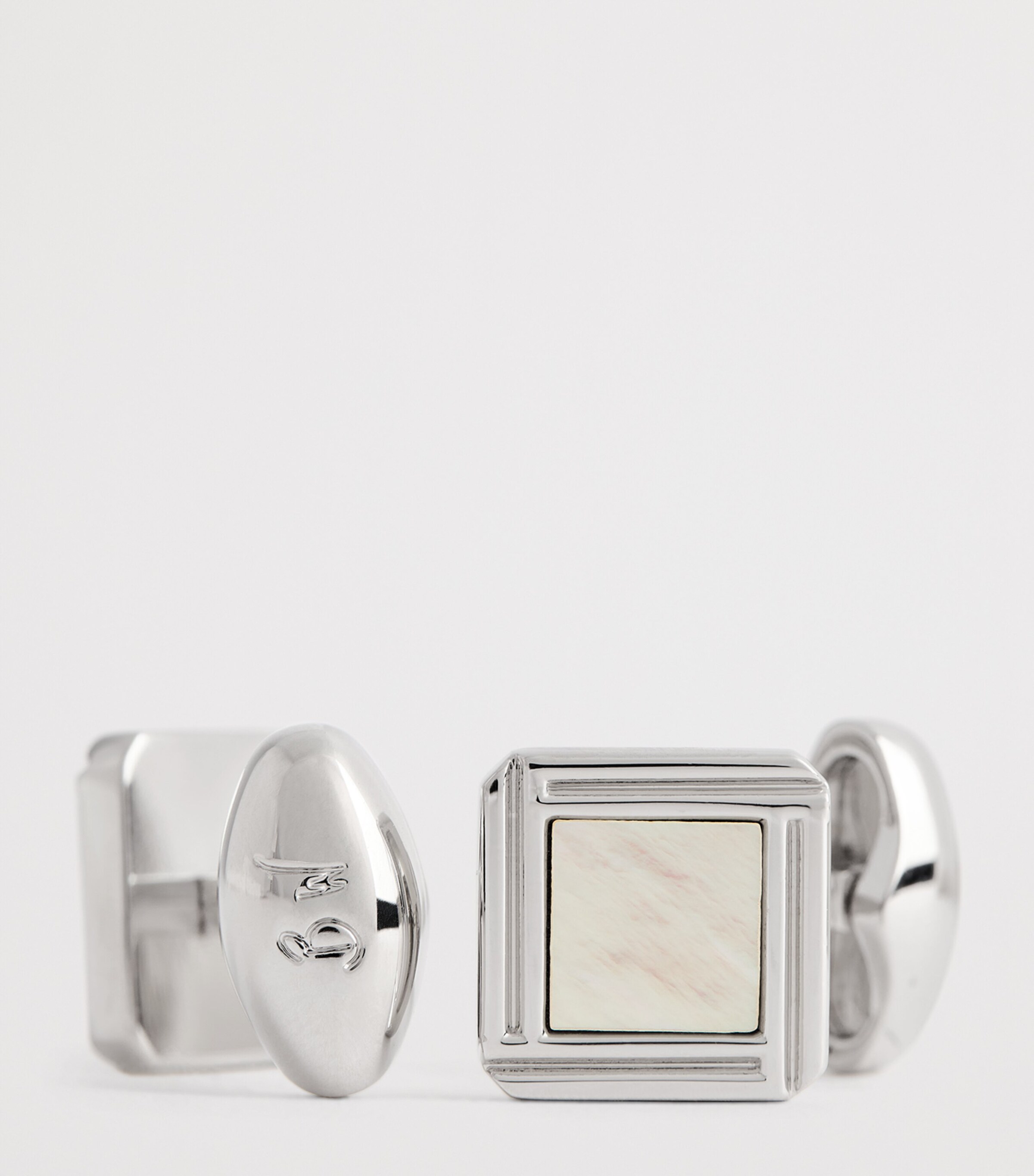 Babette Wasserman Rhodium-Plated Celtic Mother of Pearl Cufflinks ...