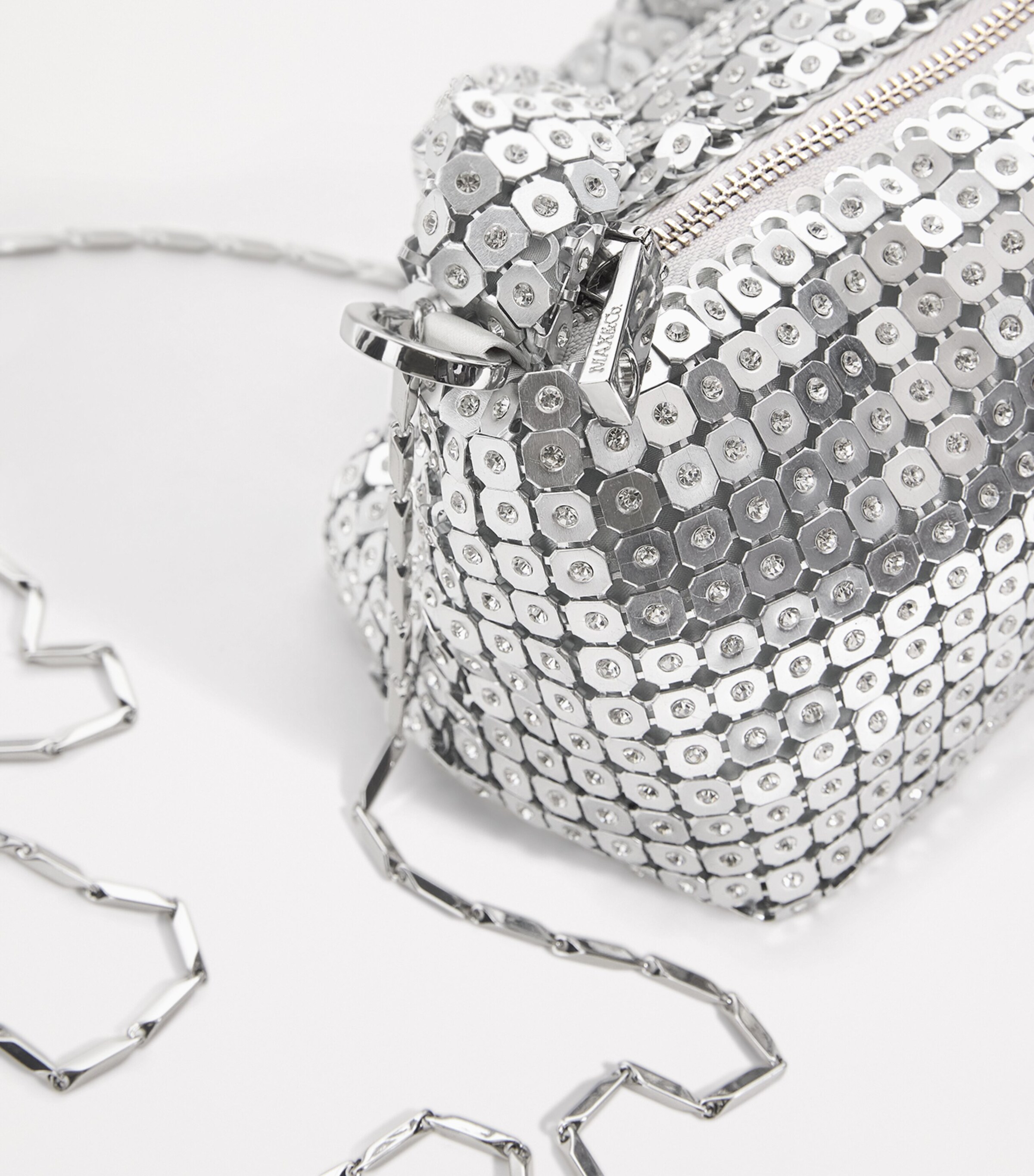 MAX&Co. White Metal Mesh Shoulder Bag | Harrods US