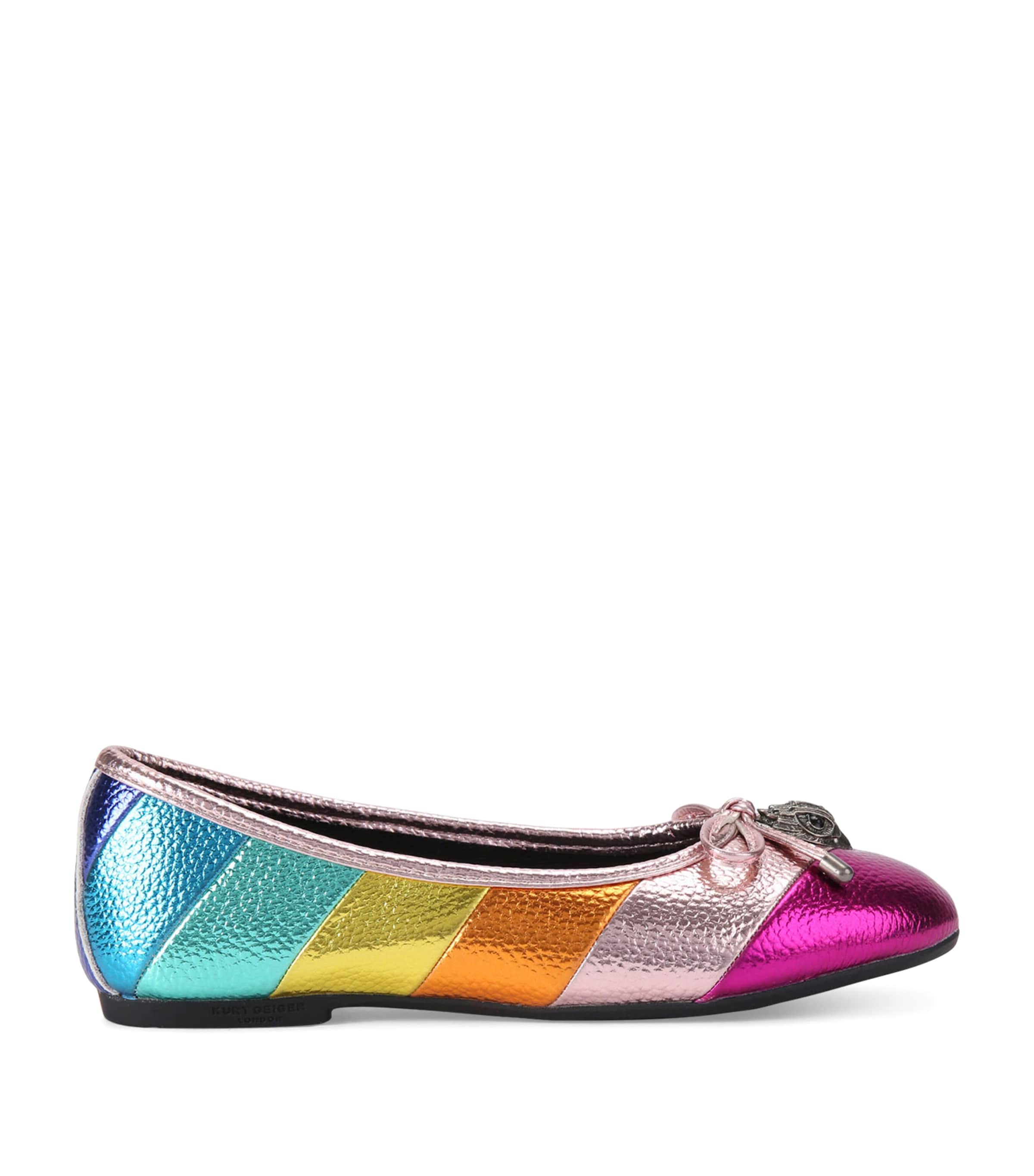 Kurt Geiger London Metallic Leather Mini Eagle Ballet Flats | Harrods US