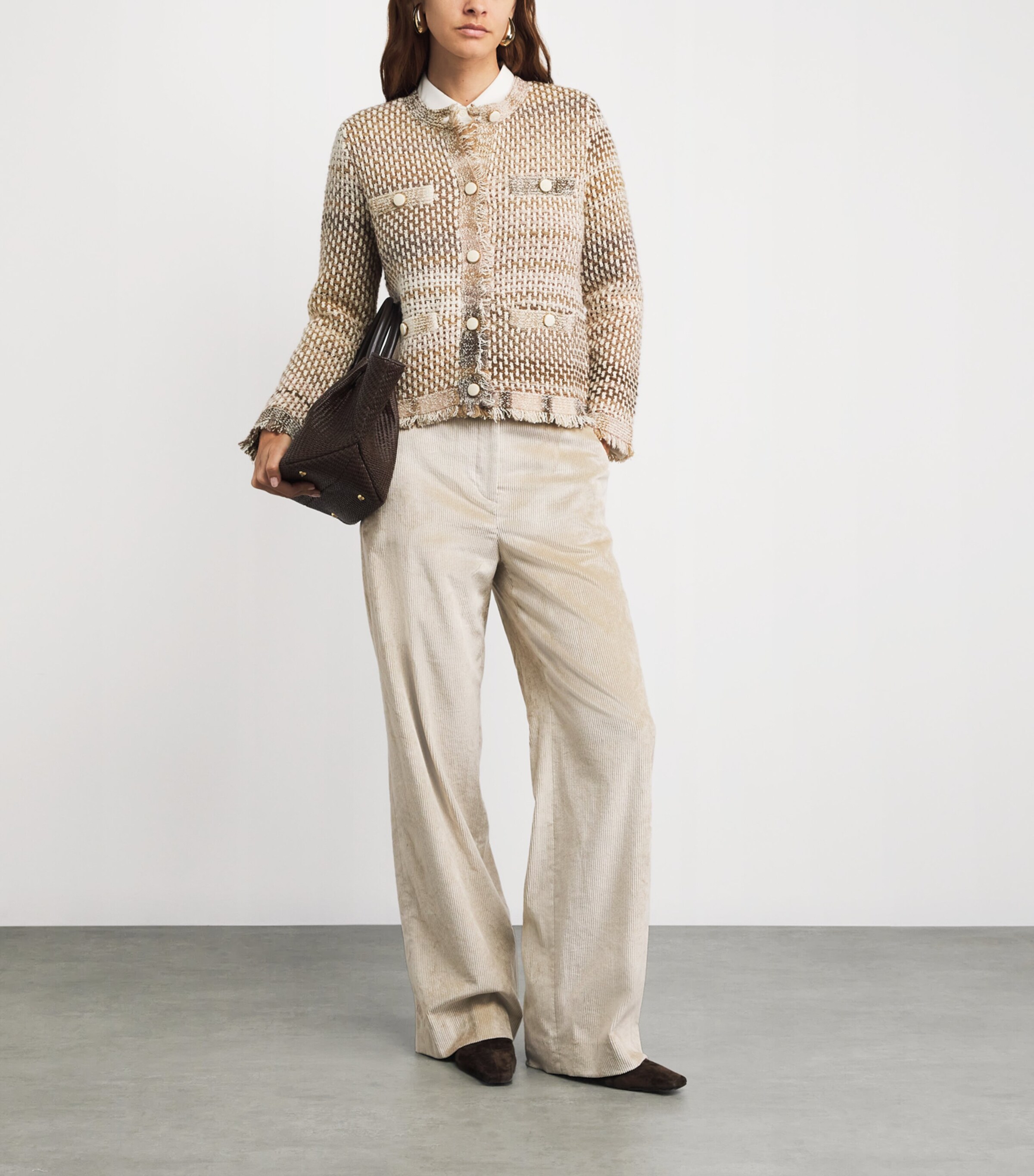 Veronica Beard Beige Knitted Sariyah Jacket | Harrods US