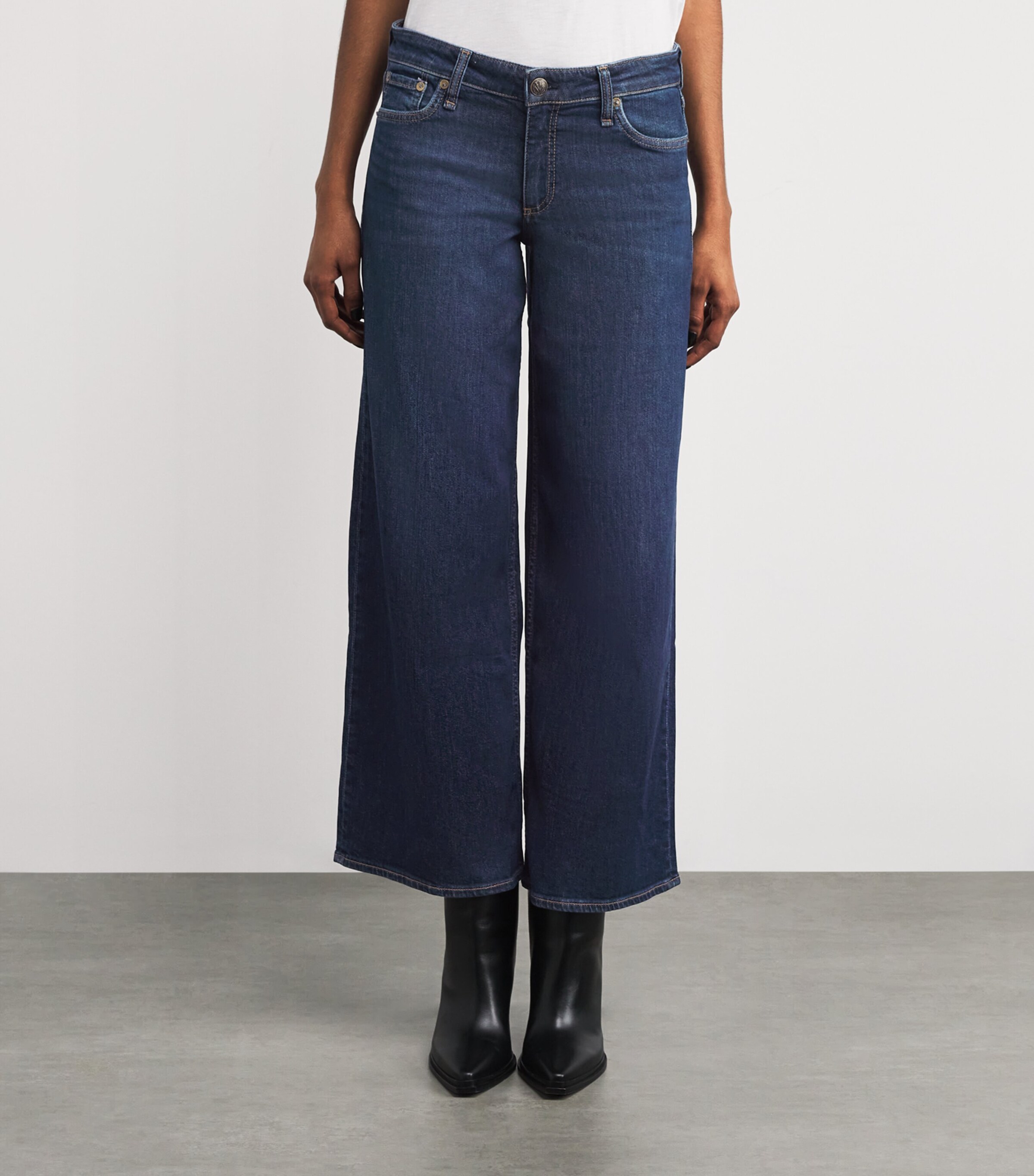 Rag & Bone Blue Aiden Low-Rise Wide-Leg Jeans | Harrods UK