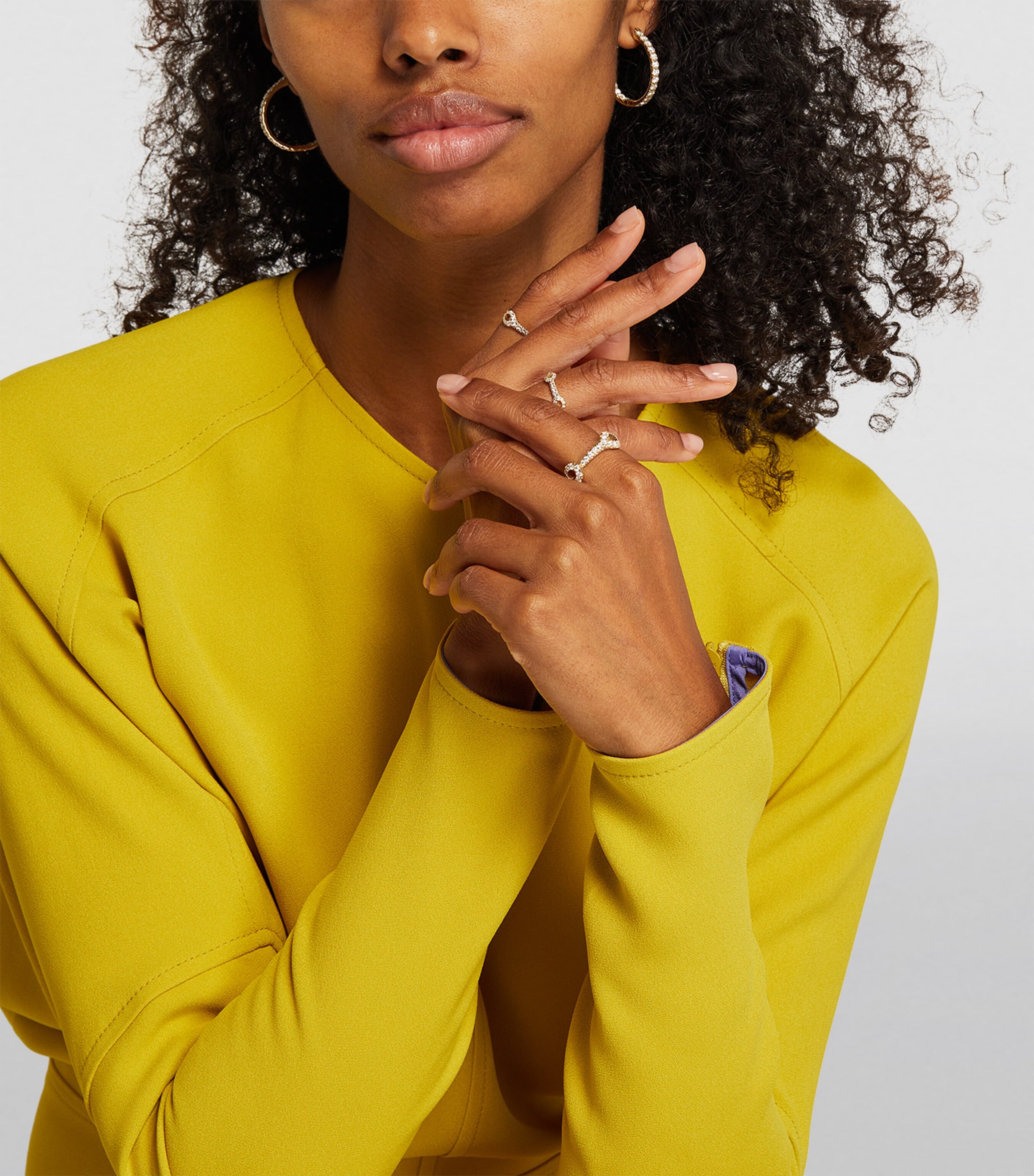 Melissa Kaye Yellow Gold and Diamond Mini Lola Needle Ring | Harrods UK