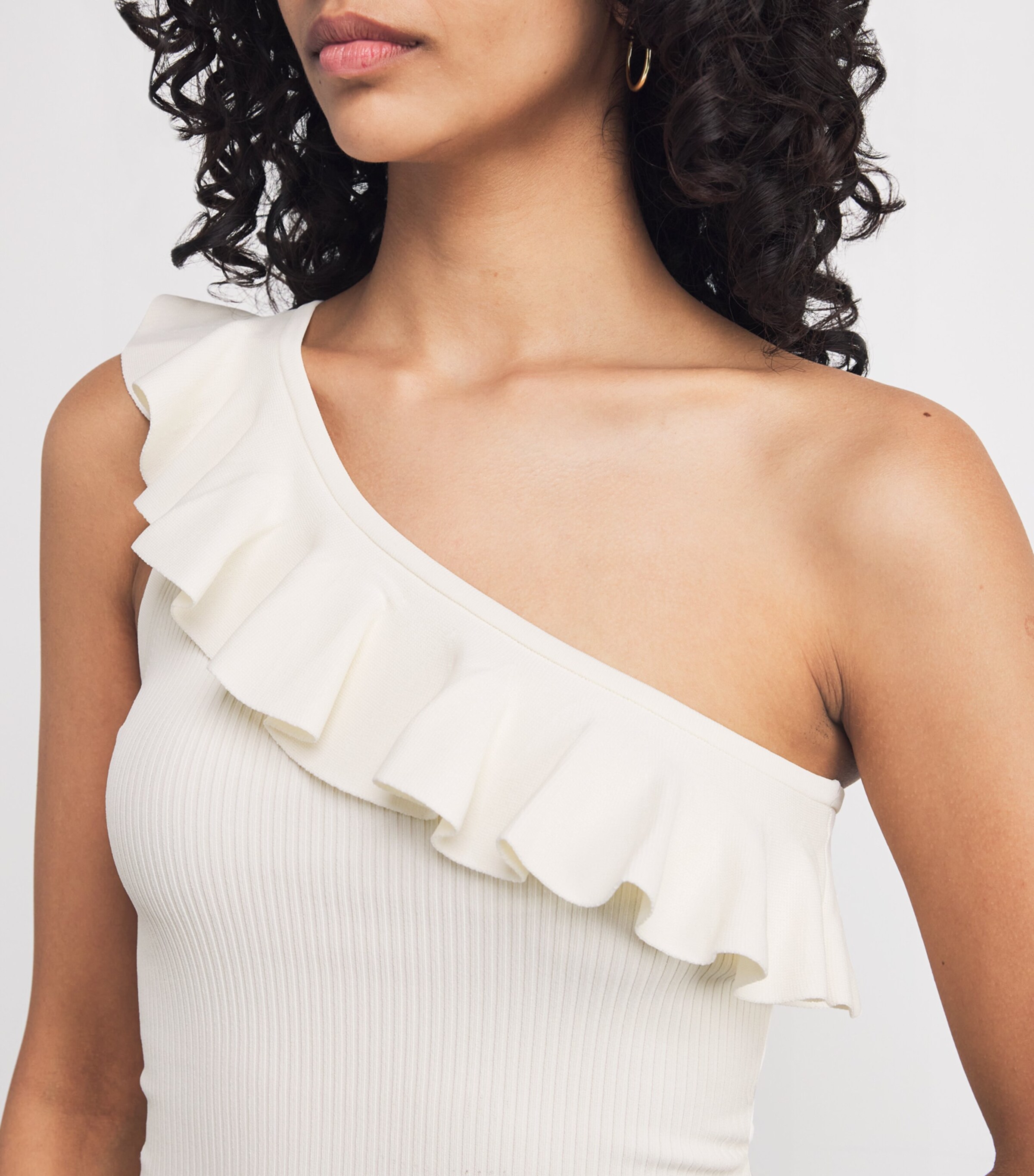 Zimmermann White Rhiannon Frill Asymmetric Tank Top | Harrods US