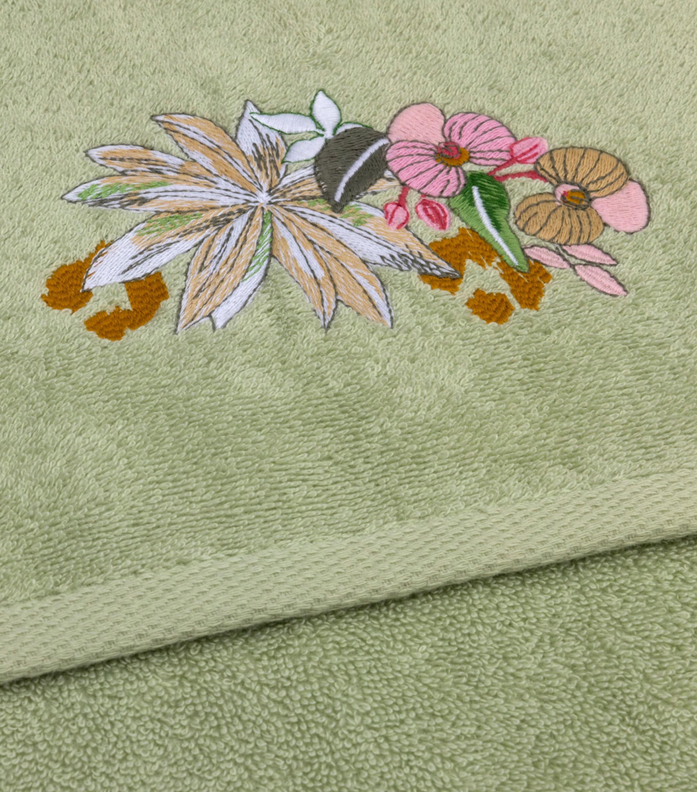 Yves Delorme Embroidered Orchidee Hand Towel (55cm x 100cm) | Harrods AE