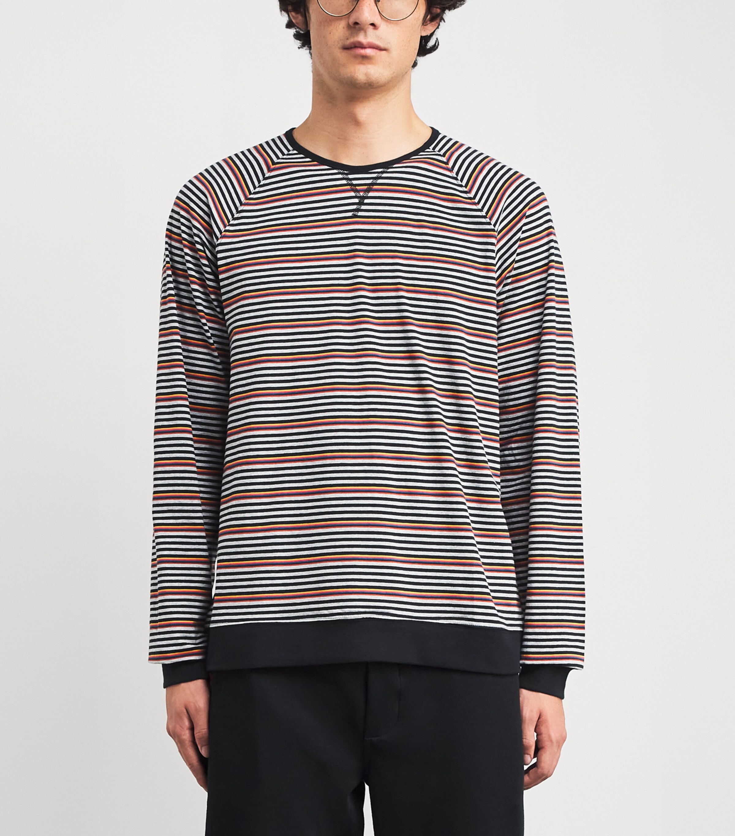 Paul Smith Black Stretch-Cotton Artist Stripe Hoxton Lounge T-Shirt ...