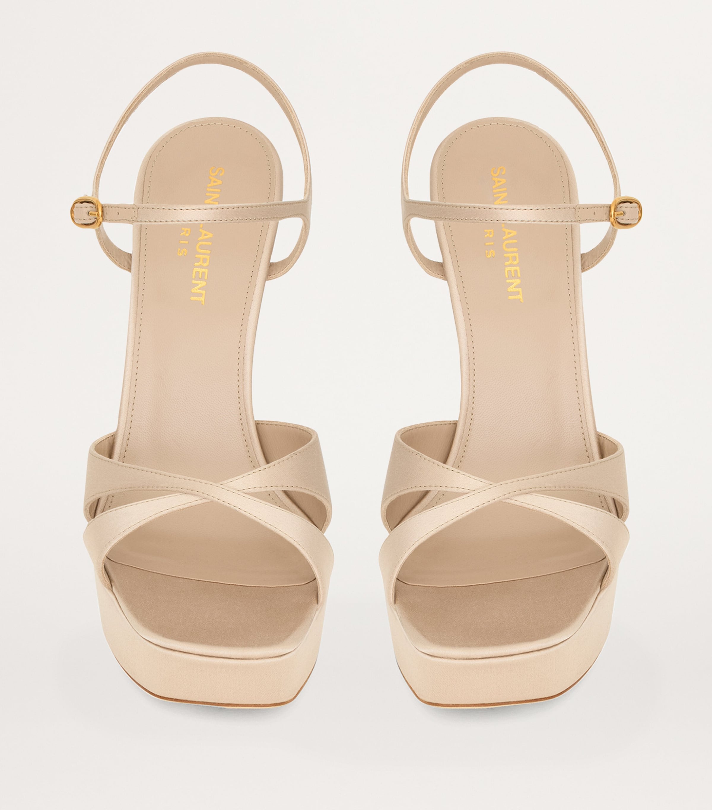 Saint Laurent Pink Leather Debbie Platform Sandals 110 | Harrods UK