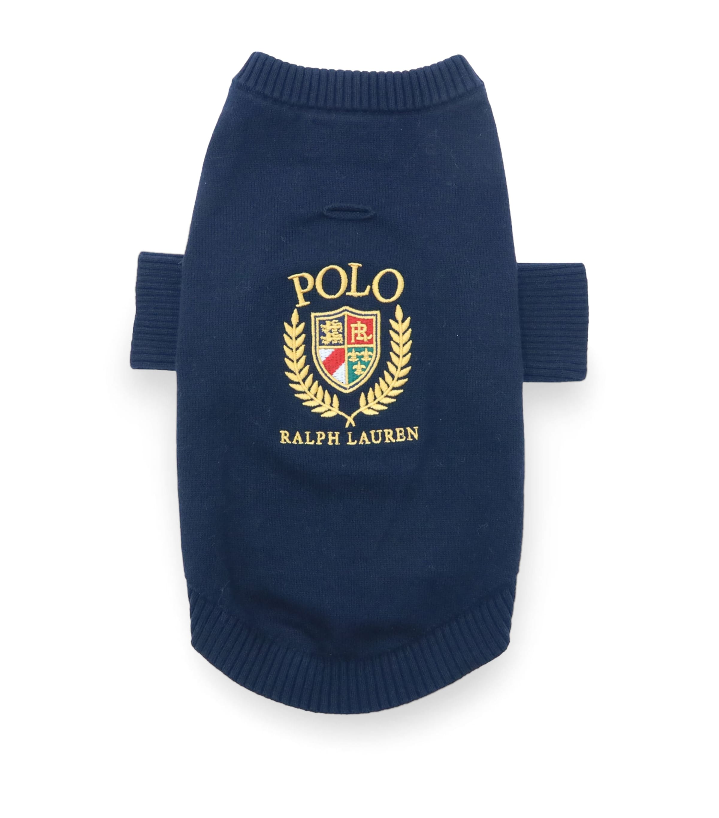 Ralph Lauren Navy Cotton Crest Dog Sweater (Extra Small) | Harrods DE