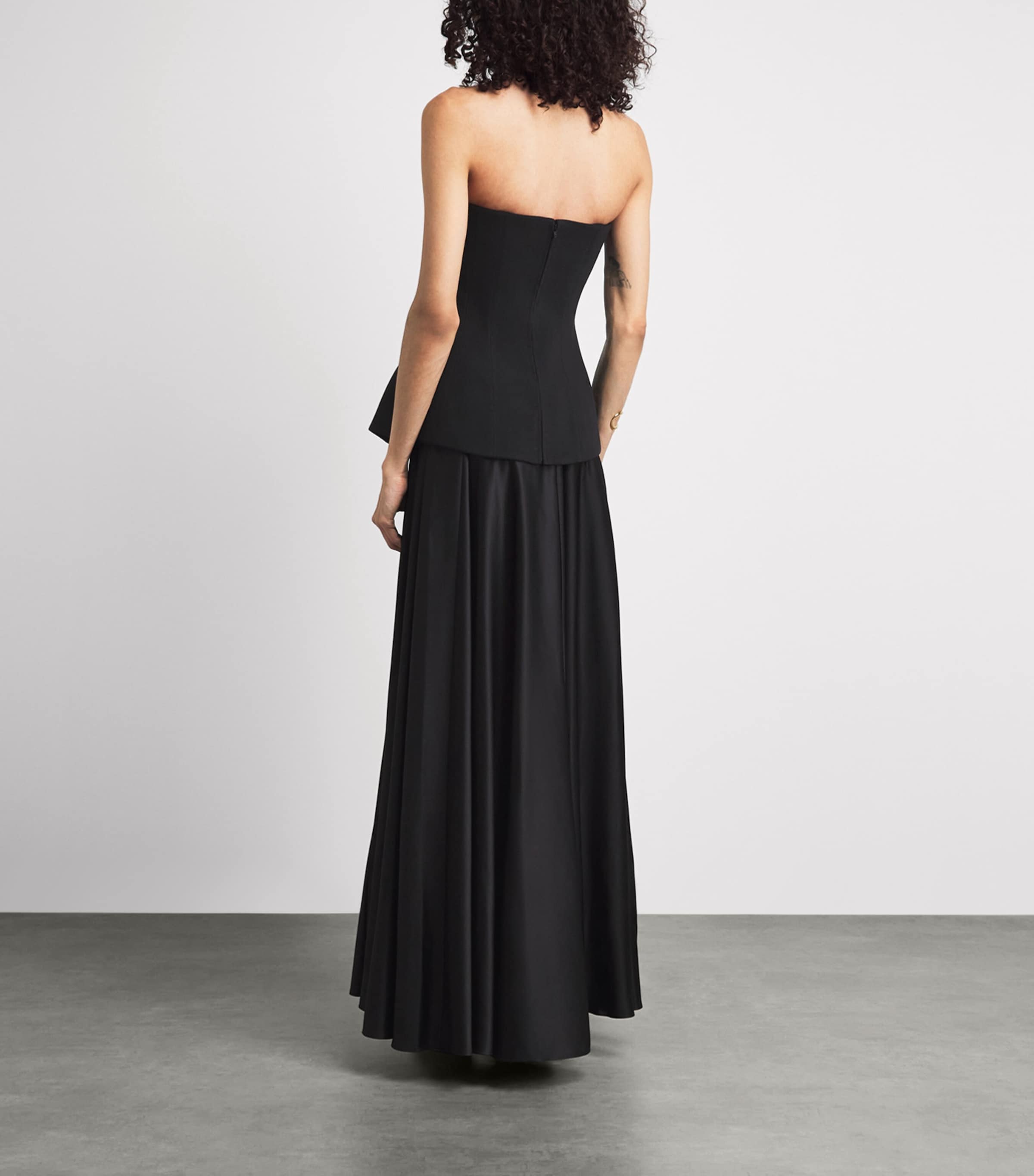 Solace London Black Peplum Oriana Maxi Dress | Harrods CN