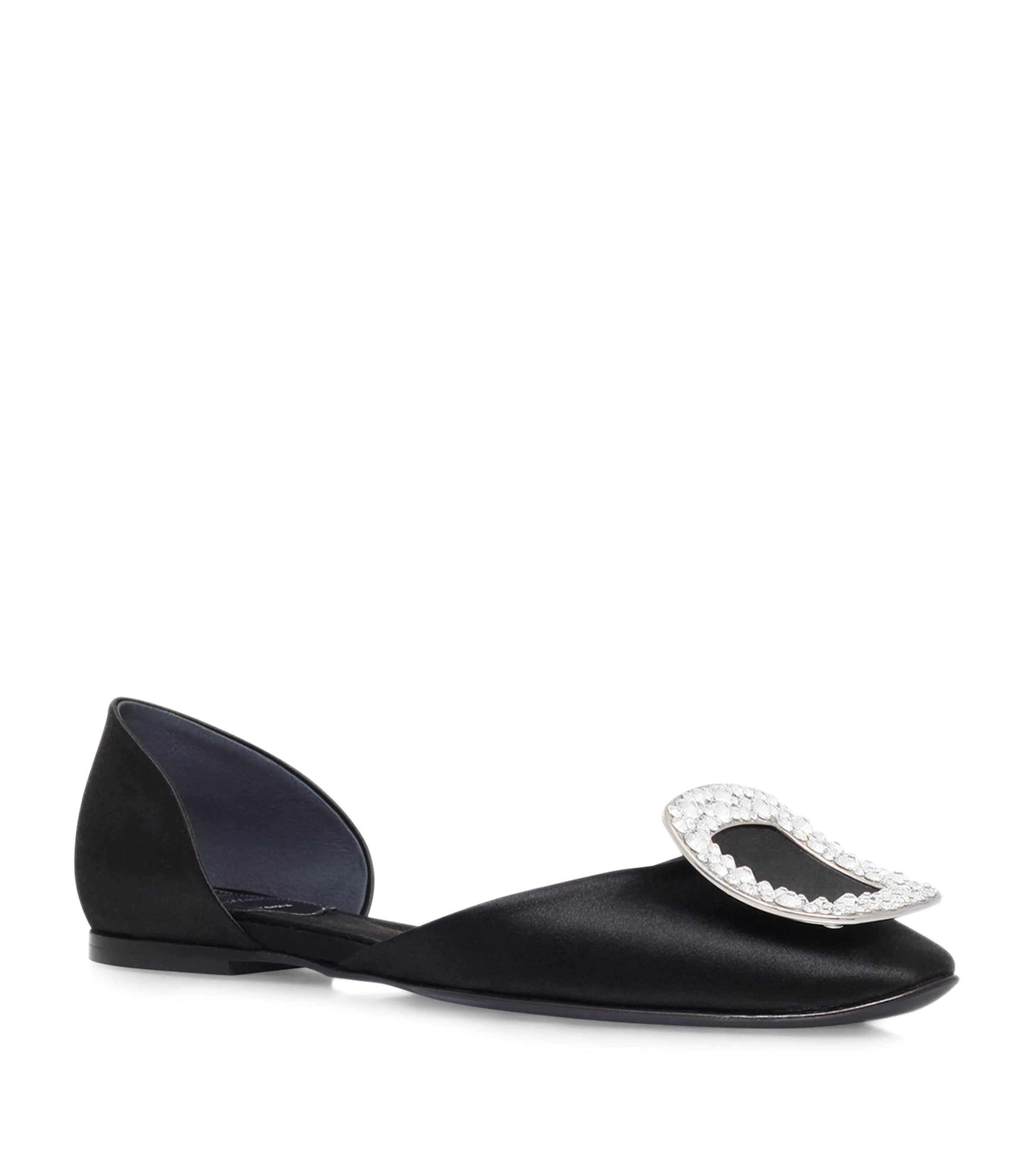 Roger Vivier Black Chips Strass Ballerina Flats | Harrods US