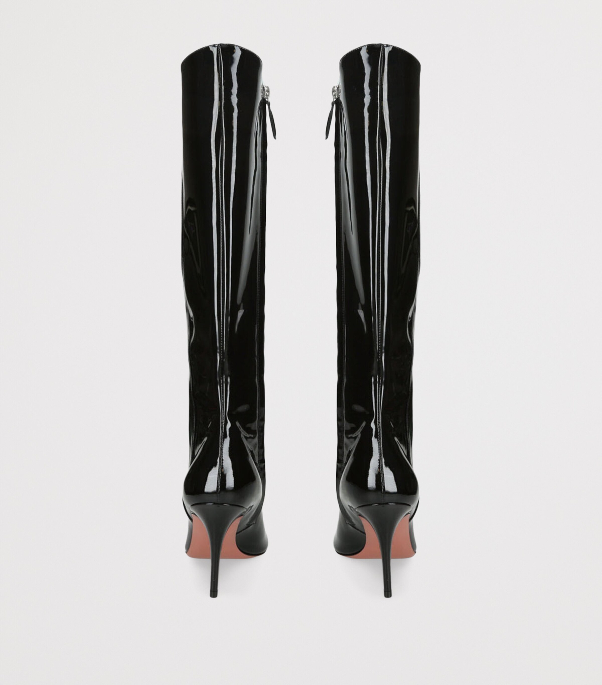 Amina Muaddi Black Patent Leather Barbara Boots 90 | Harrods US