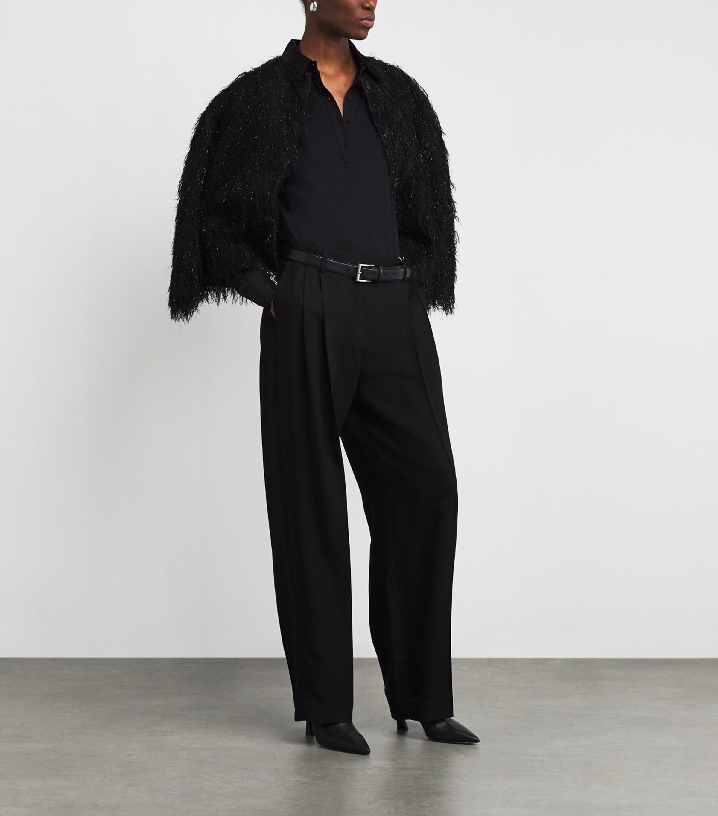 ME+EM Black Sequinned Layering Blouse | Harrods IE