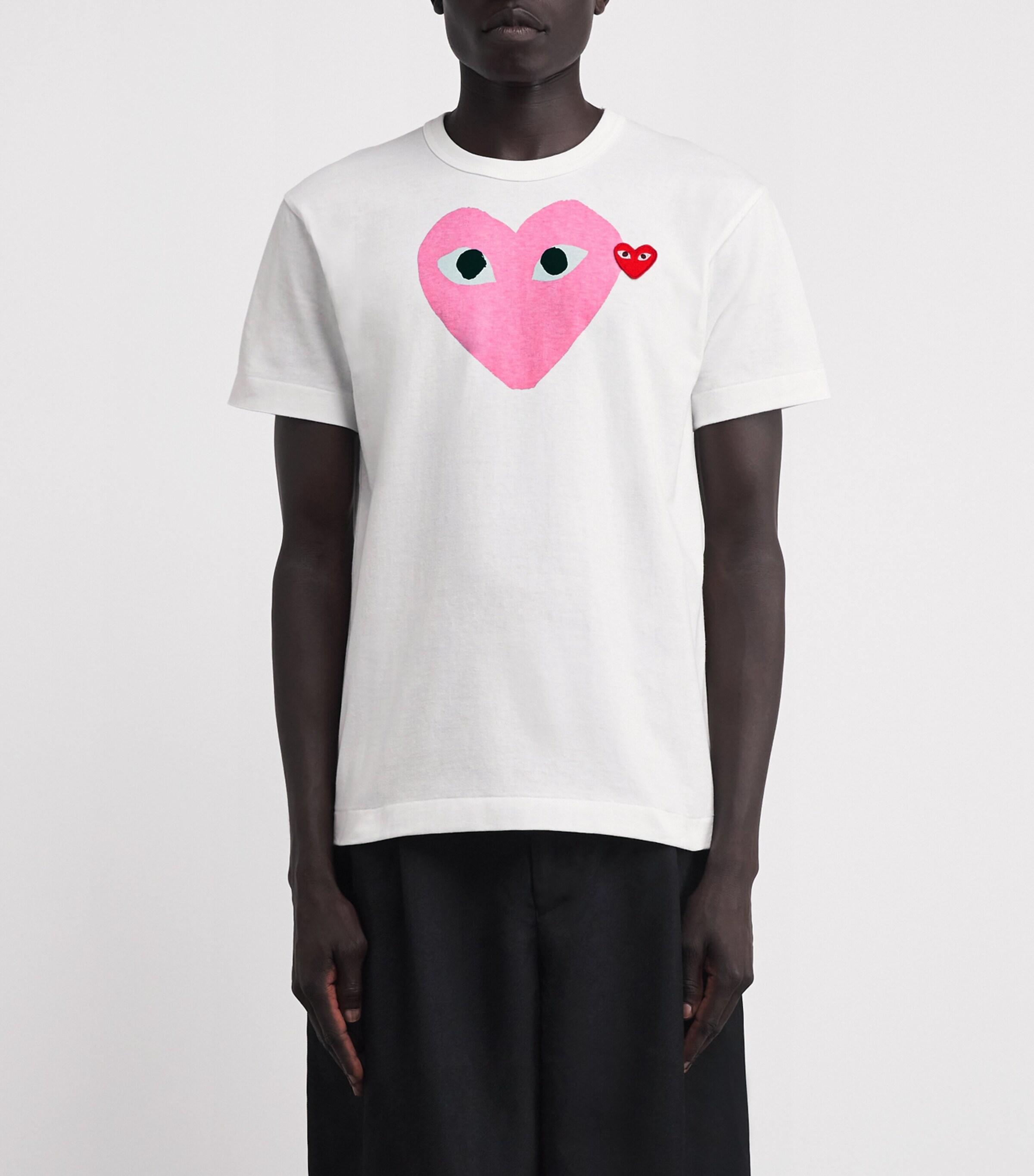 Comme Des Garçons Play Pink Heart Logo T-Shirt | Harrods HK