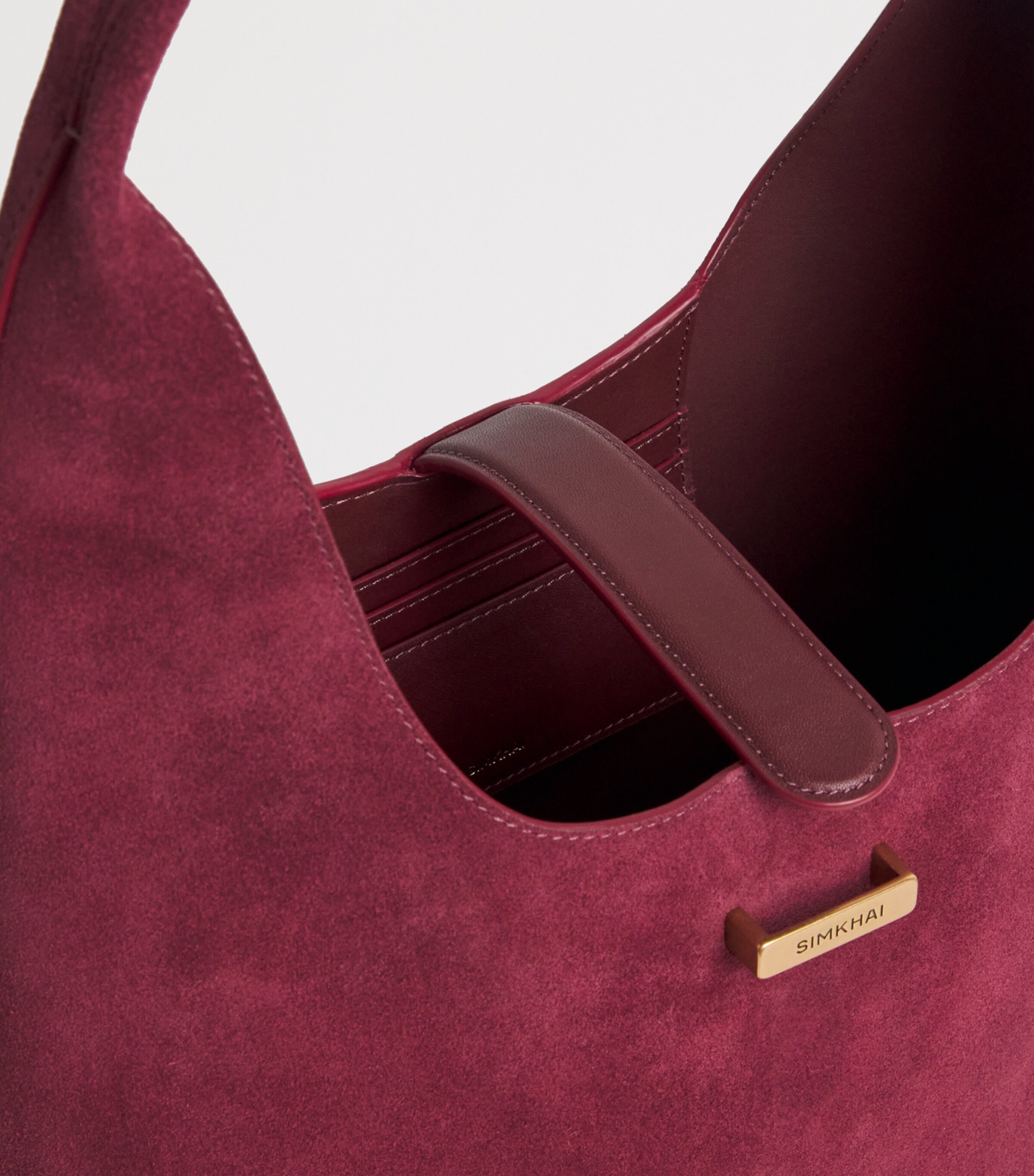 Simkhai Red Suede Khai Shoulder Bag | Harrods US
