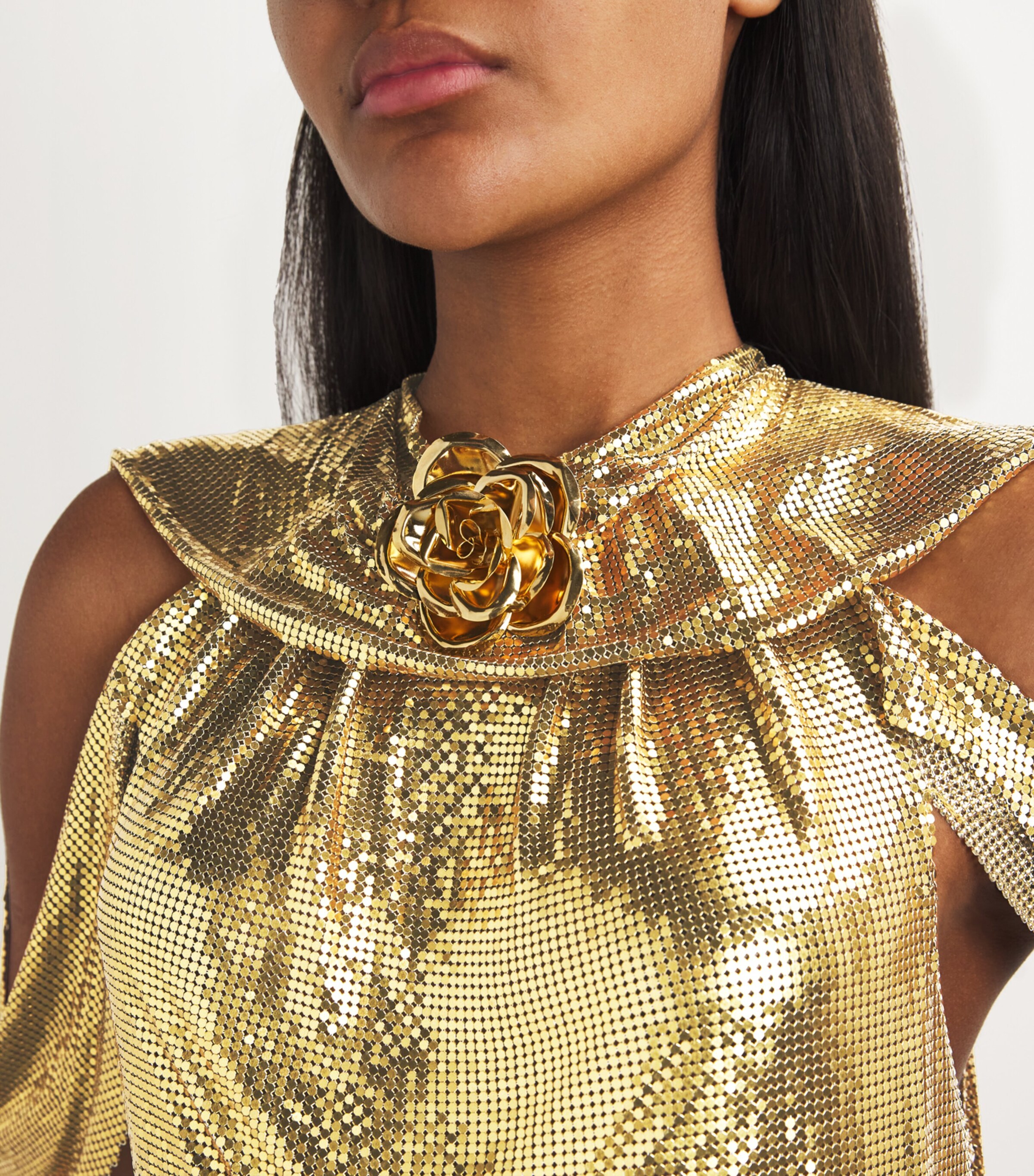 Paco Rabanne Chainmail Draped Maxi Dress | Harrods CA