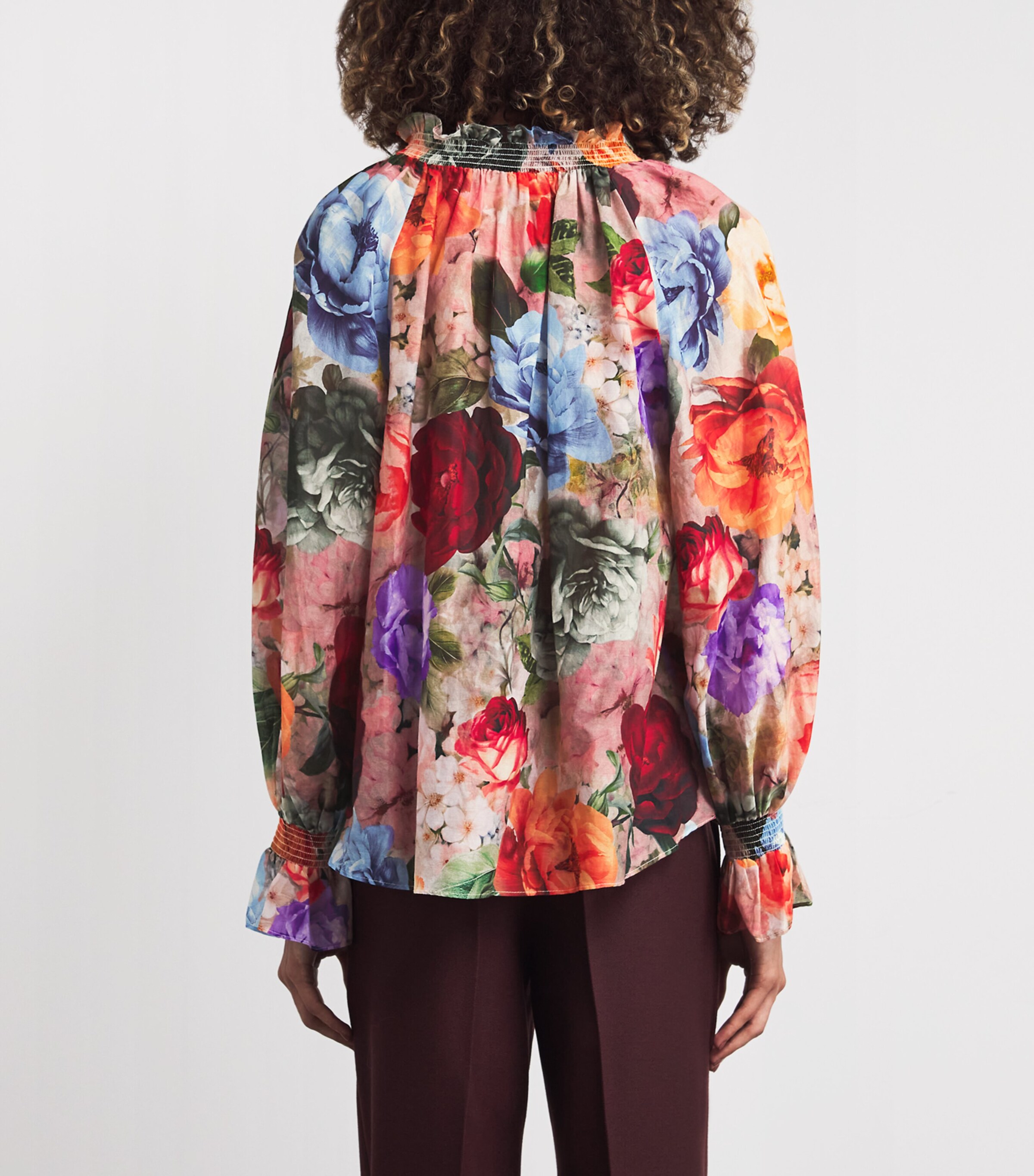 Alice+Olivia Multi Cotton-Silk Norah Peasant Blouse | Harrods UK