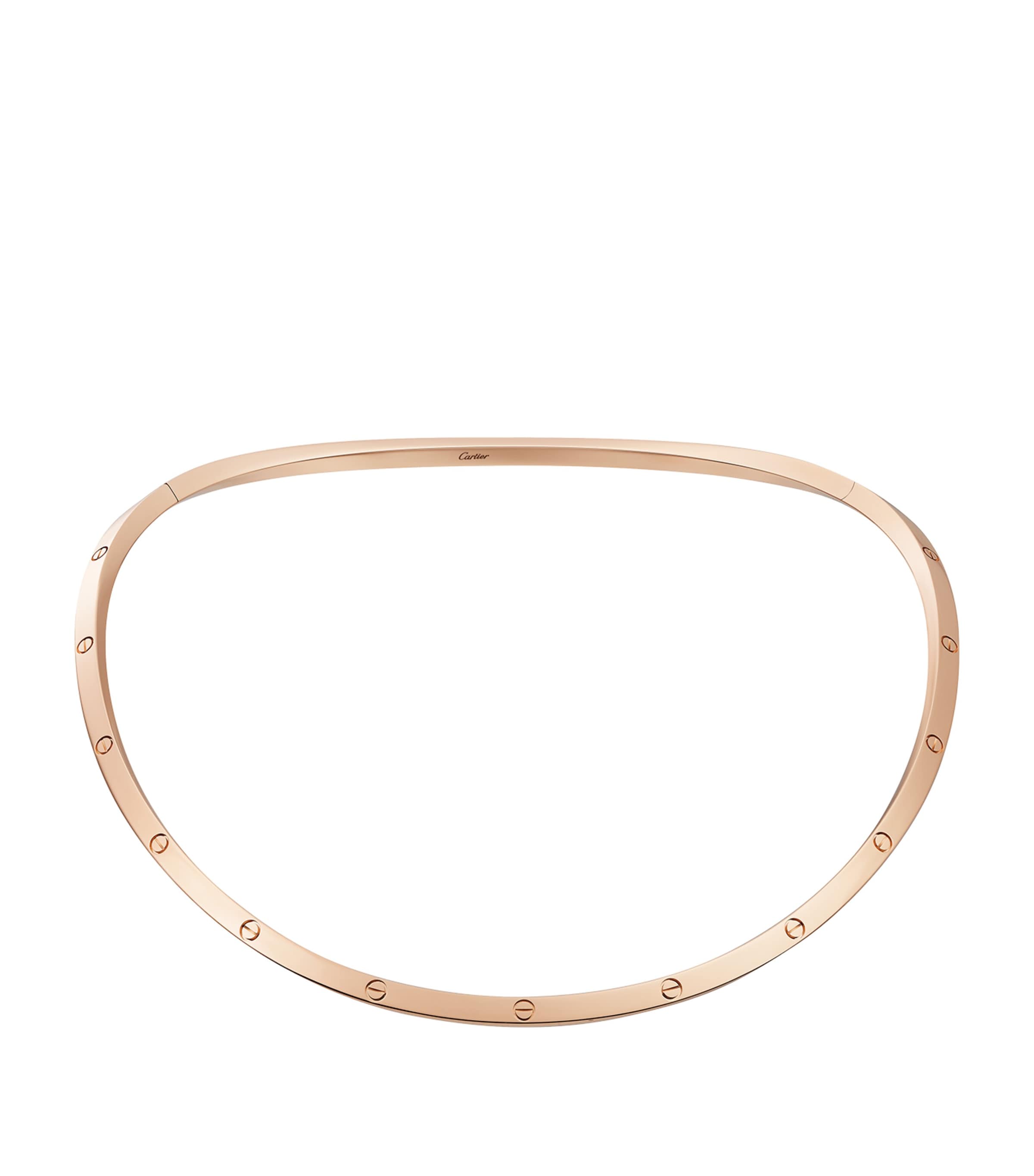 Cartier Rose Gold Love Torque Necklace (33.5cm) | Harrods UK