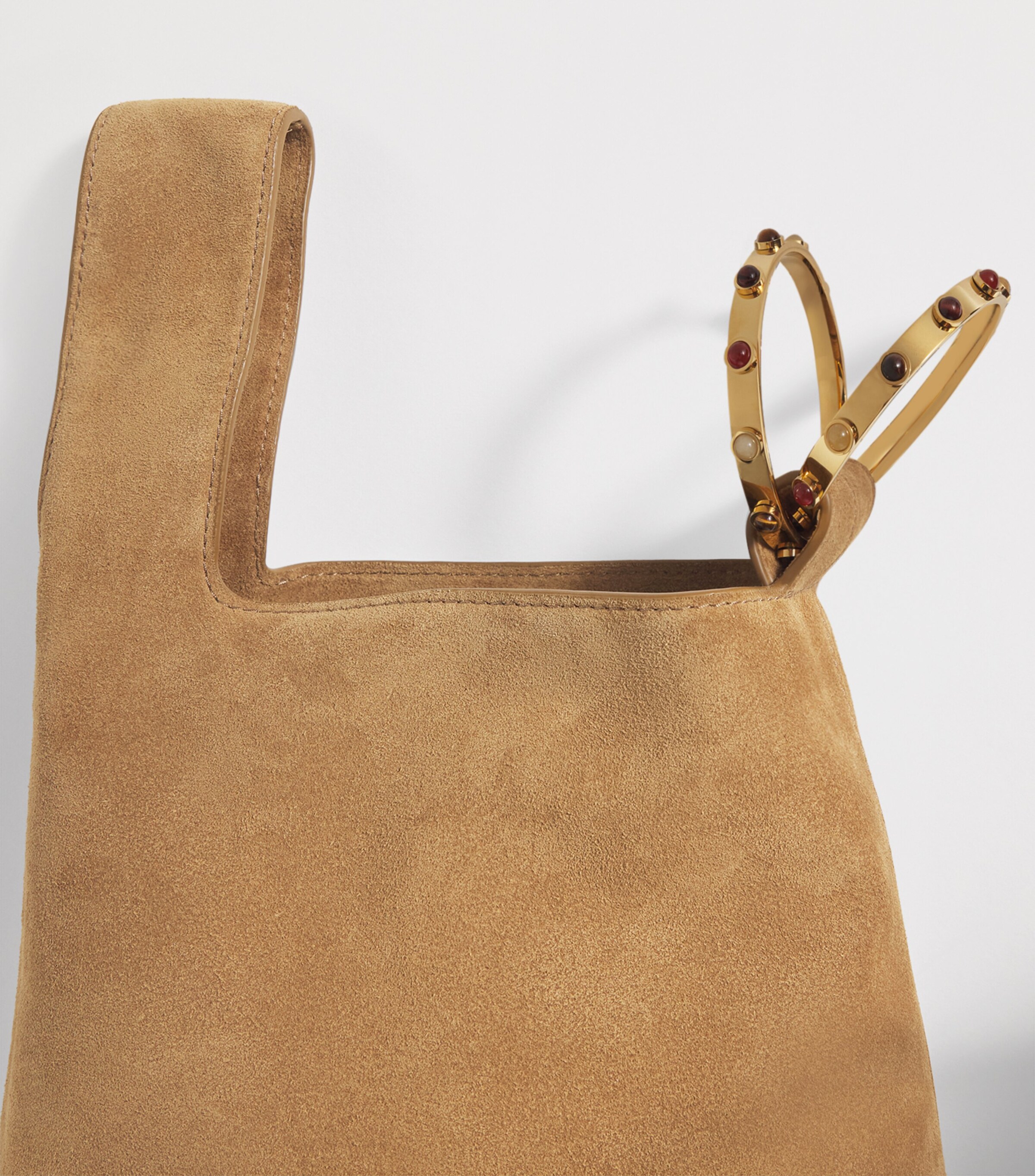 Veronica Beard Brown Suede Embellished Swing Clutch Bag | Harrods US