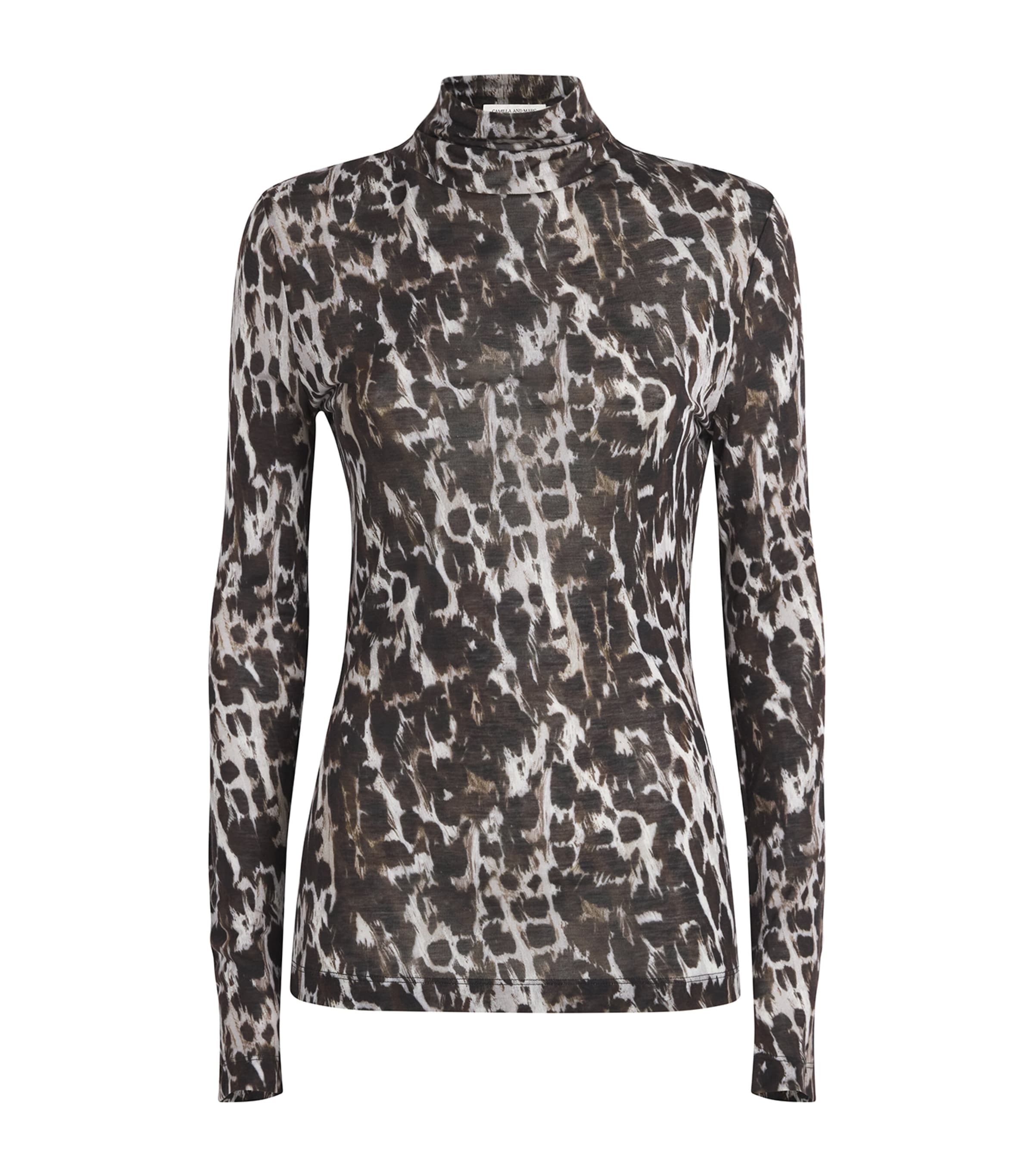 CAMILLA AND MARC Brown Leopard Print Plumage Top | Harrods UK