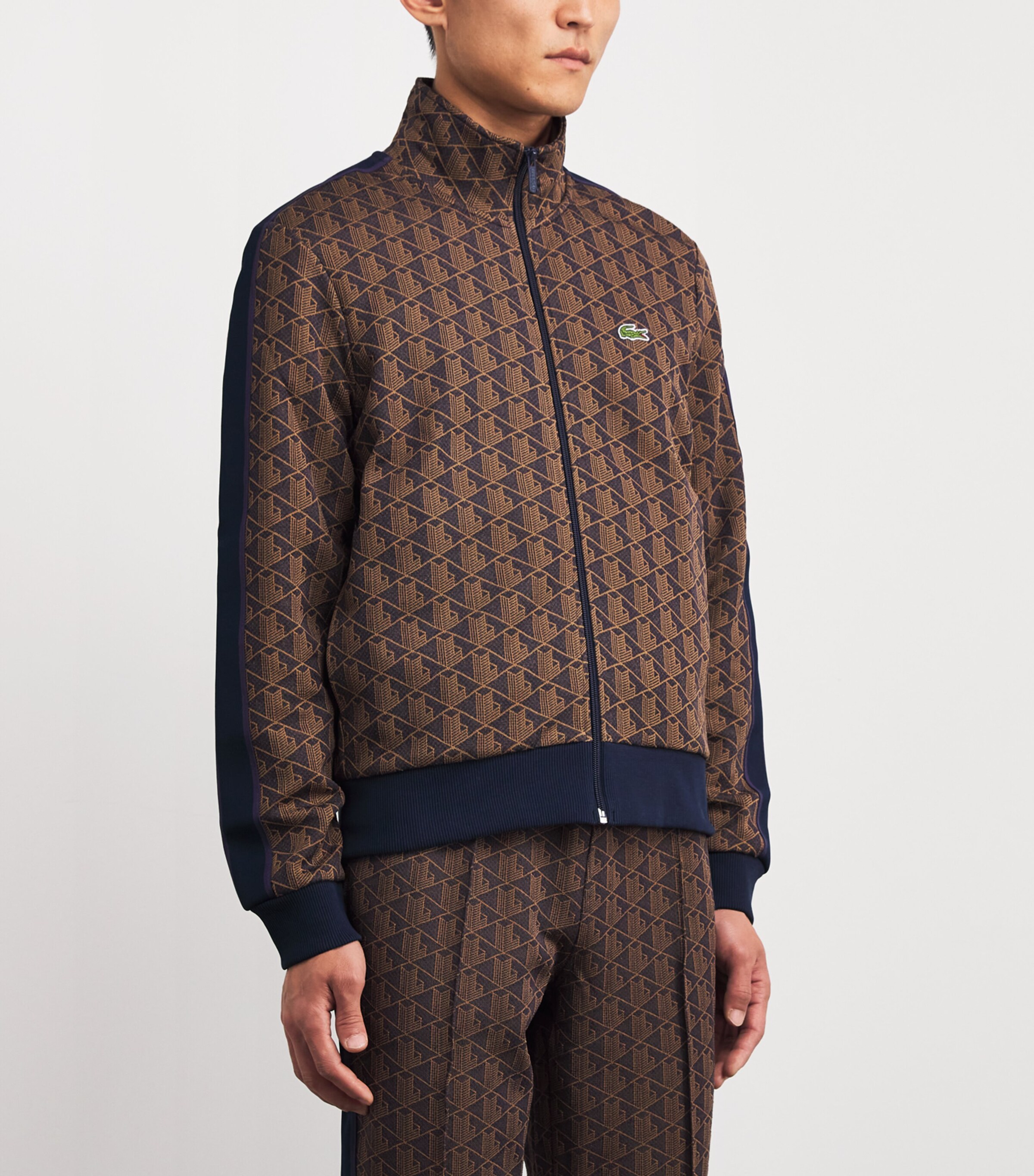 Lacoste Brown Jacquard Logo Track Jacket | Harrods AU