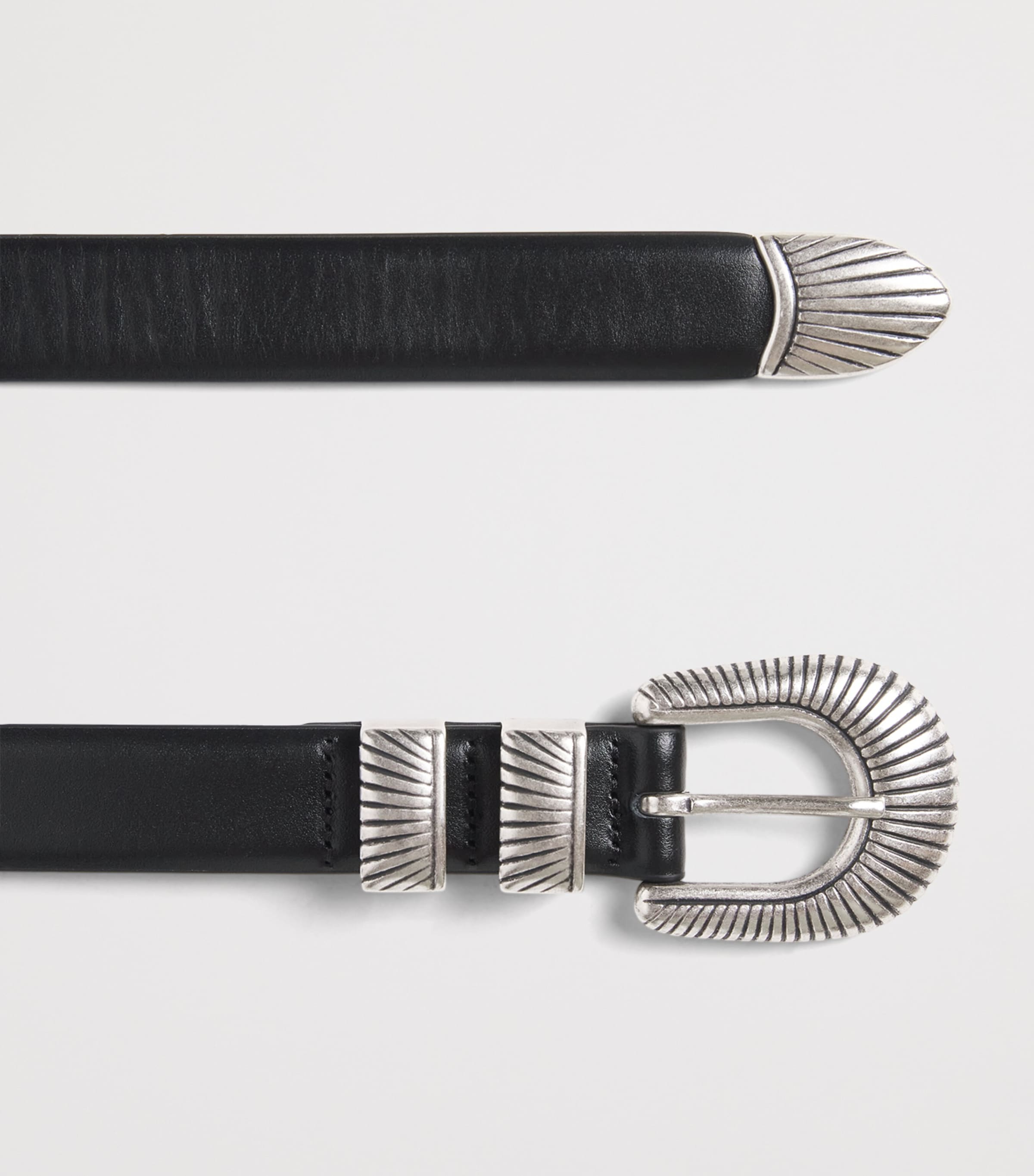 Barena Black Leather Western Belt | Harrods CA