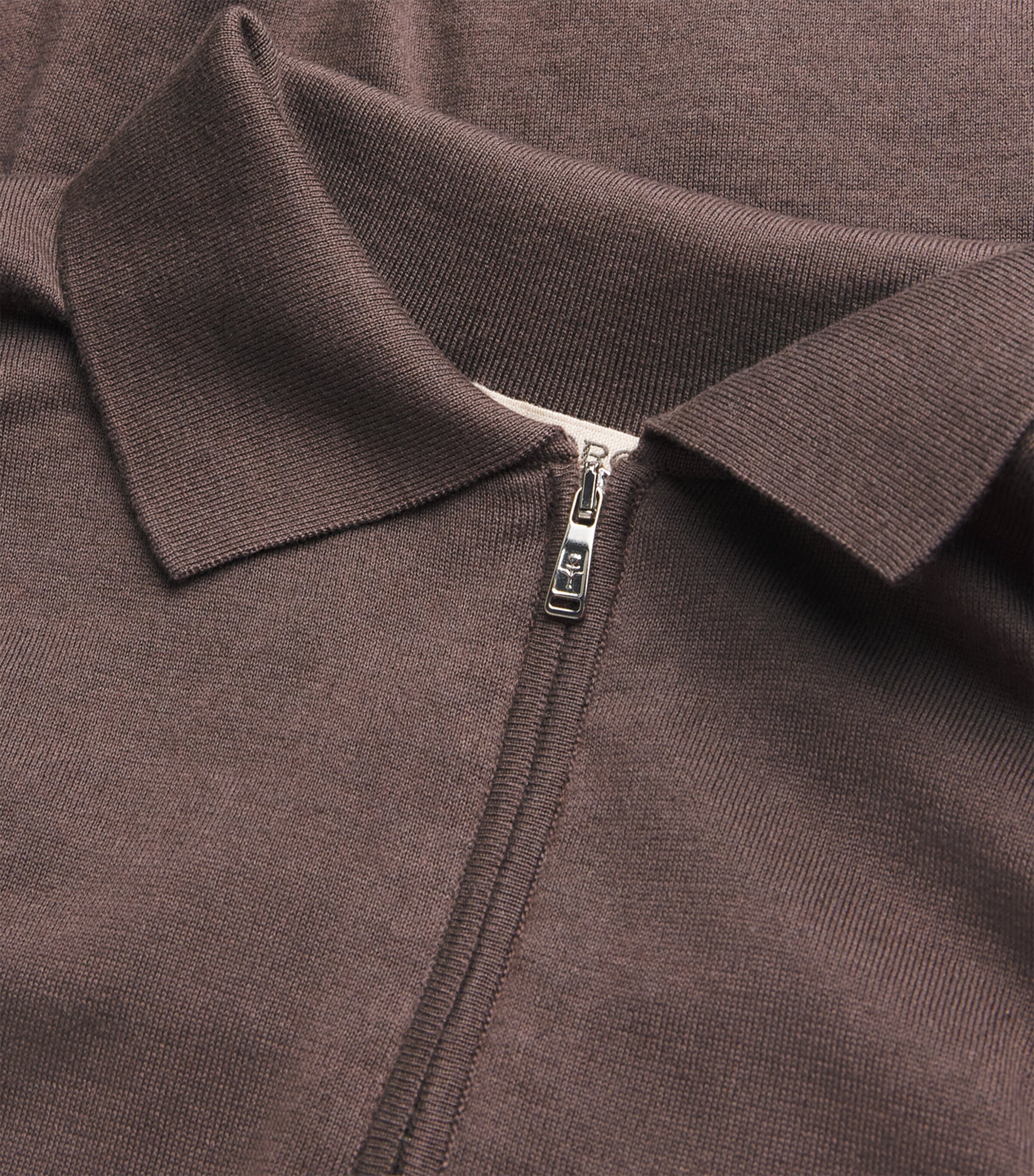 Fioroni Cashmere Brown Cotton-Cashmere Polo Sweater | Harrods UK