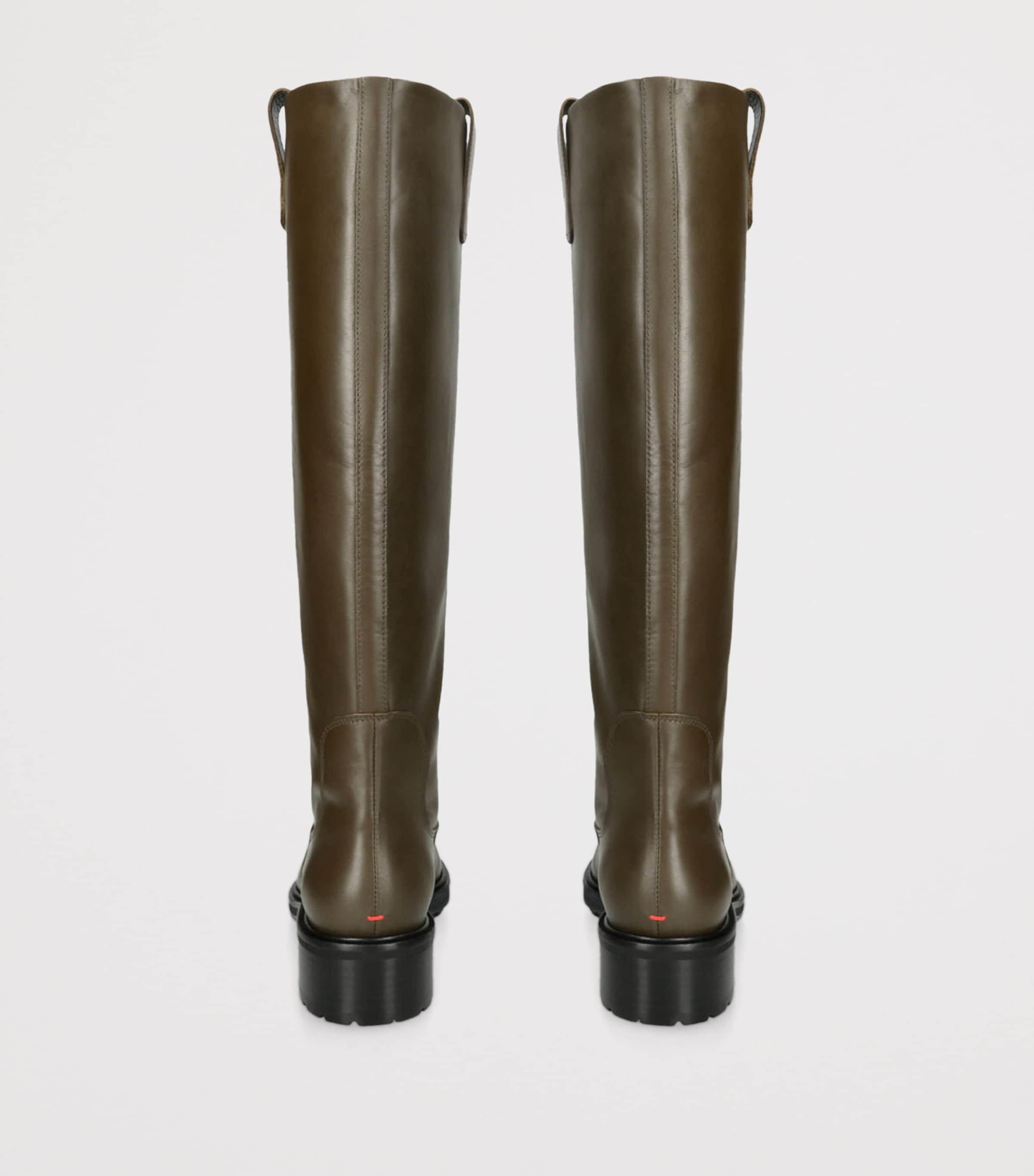 aeyde Green Leather Henry Knee-High Boots 45 | Harrods CN