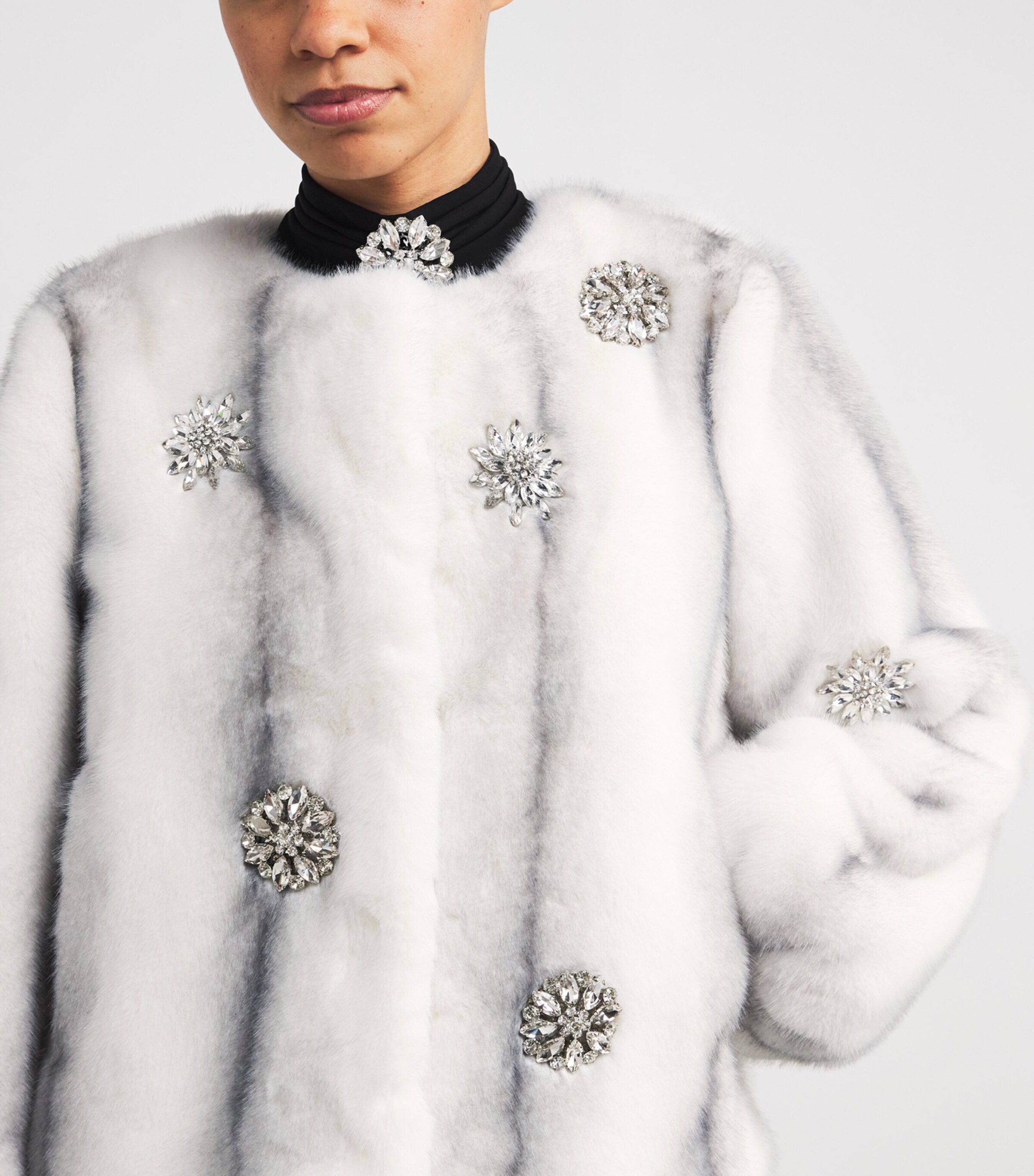 Cinq A Sept Ivory Faux Fur Embellished Benson Jacket | Harrods DE