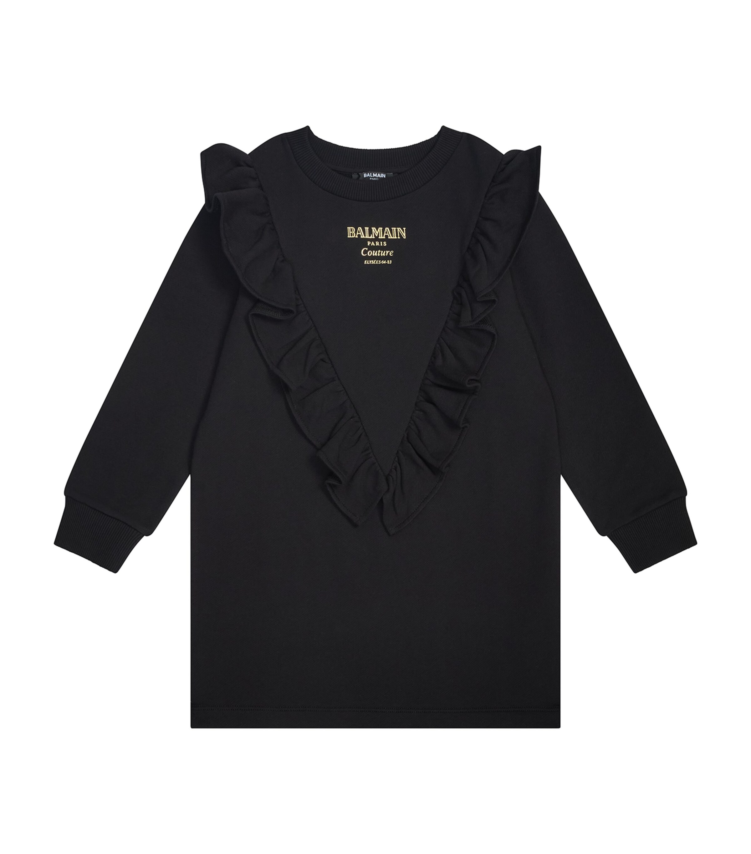 Balmain Kids Black Shoulder Pad Dress (4-14 Years) | Harrods CA