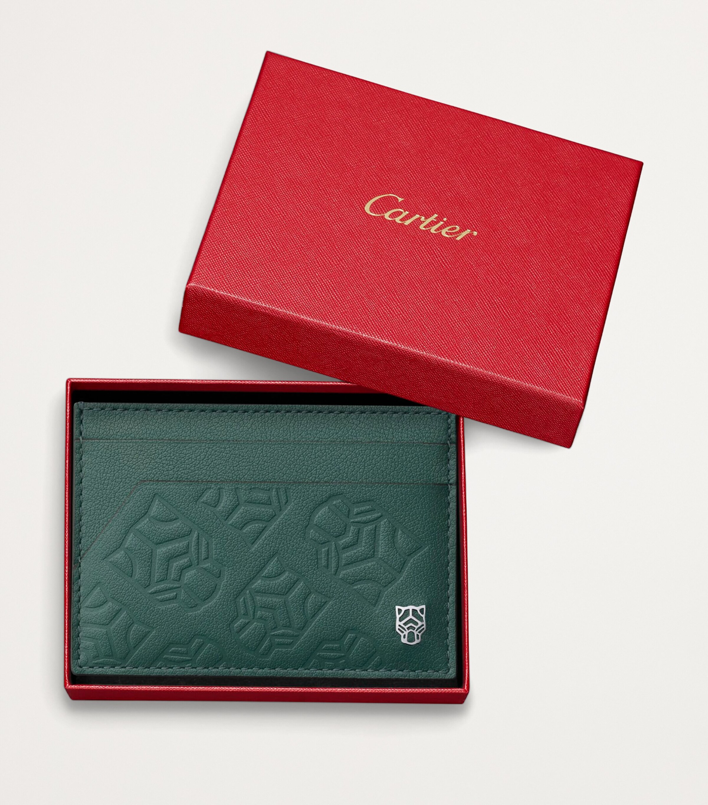Cartier Green Calfskin Panthère de Cartier Card Holder | Harrods UK