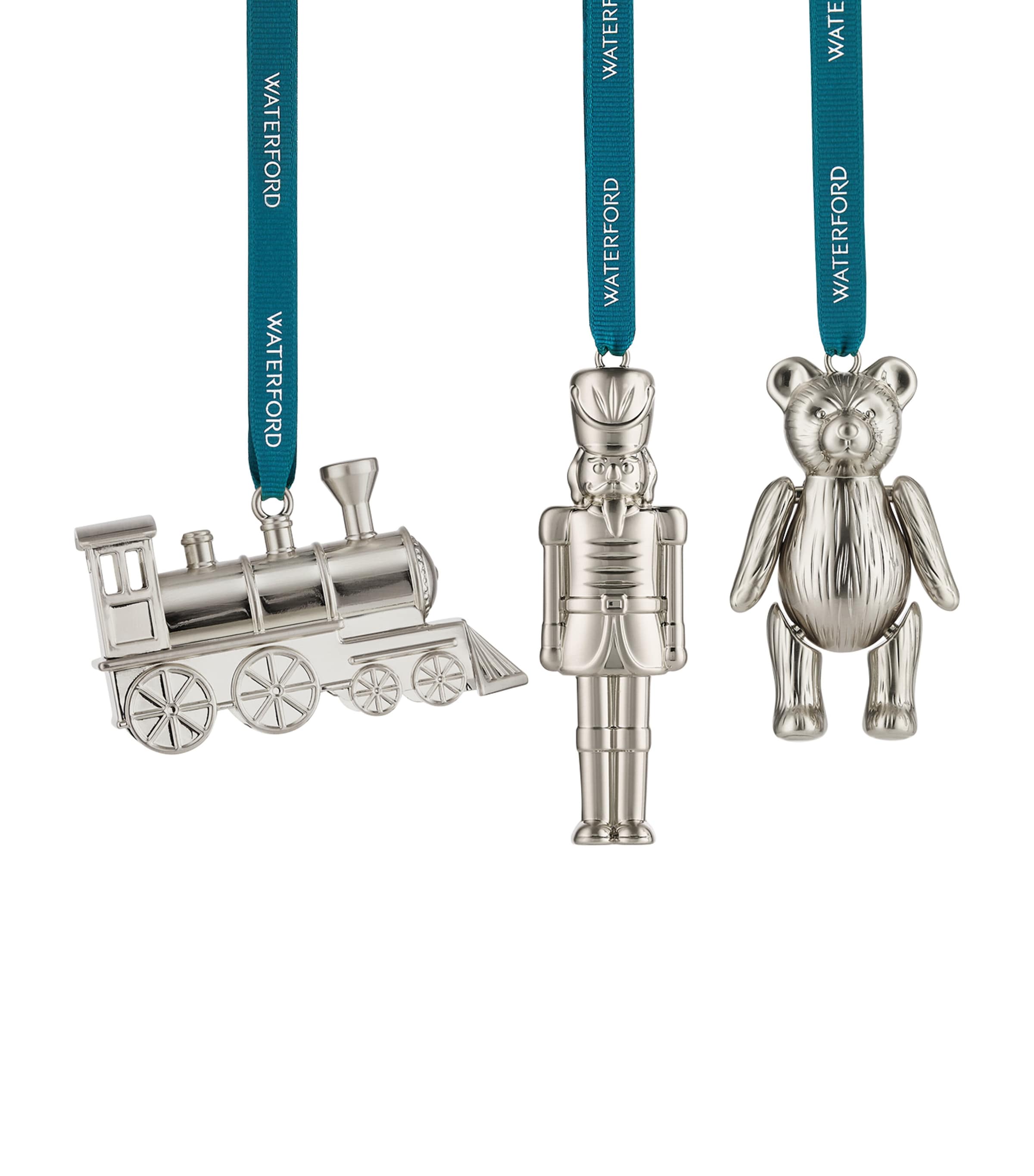 Waterford Clear Train, Nutcracker and Teddy Tree Decoration Set ...