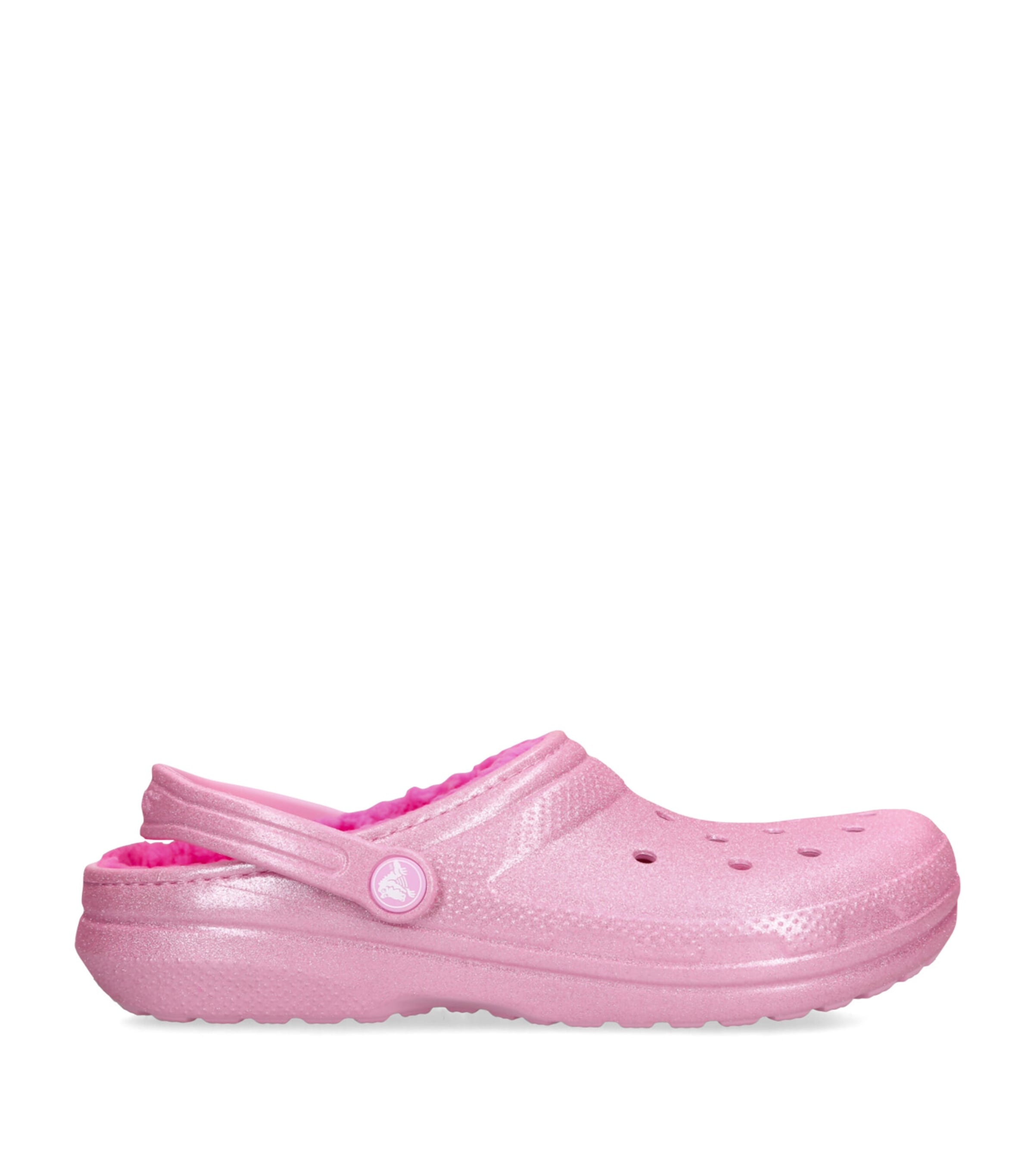 CROCS KIDS Pink Classic Fleece-Lined Glittered Clogs | Harrods US