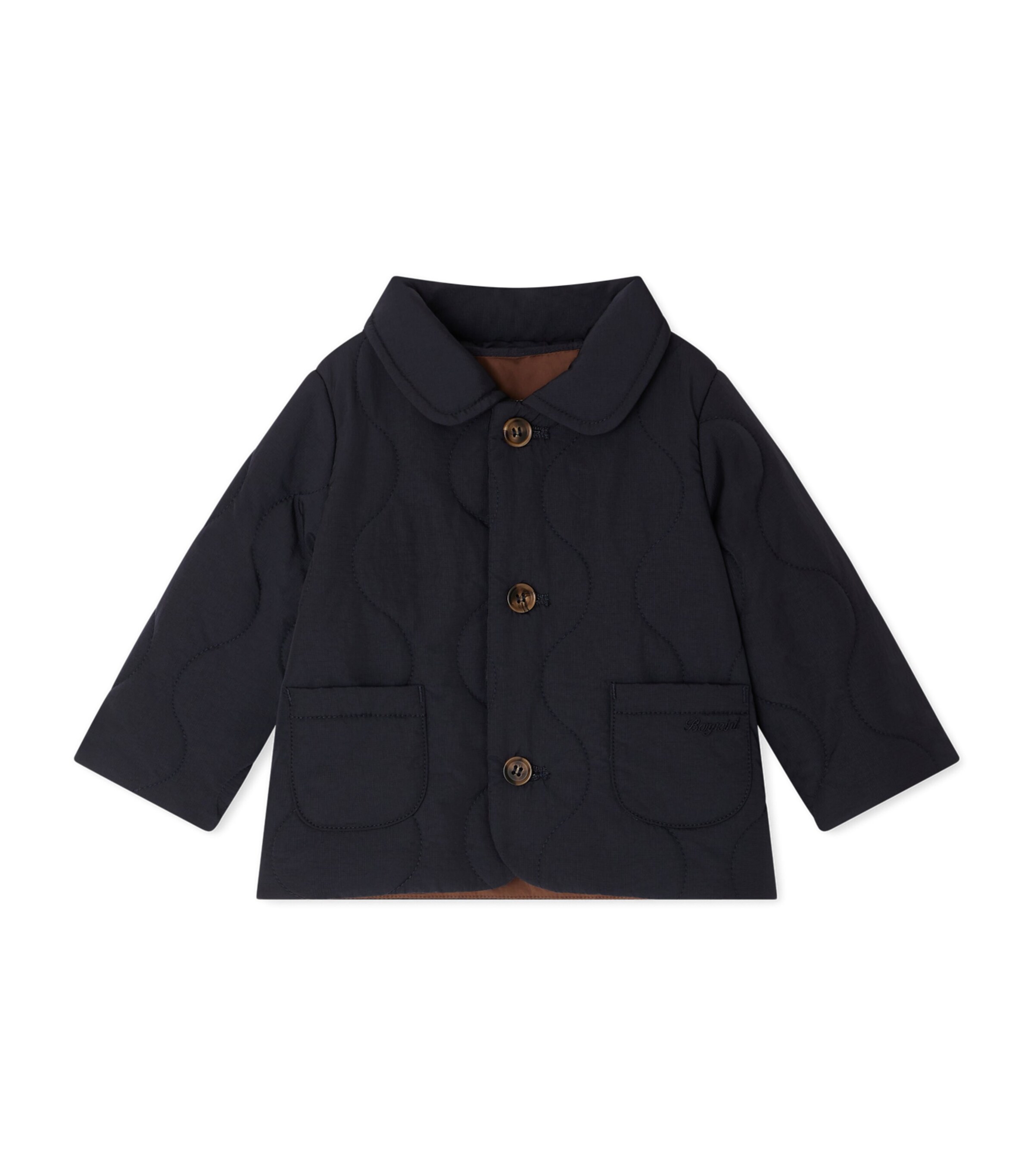 Bonpoint Navy Quilted Collared Jacket (6-18 Months) | Harrods UK